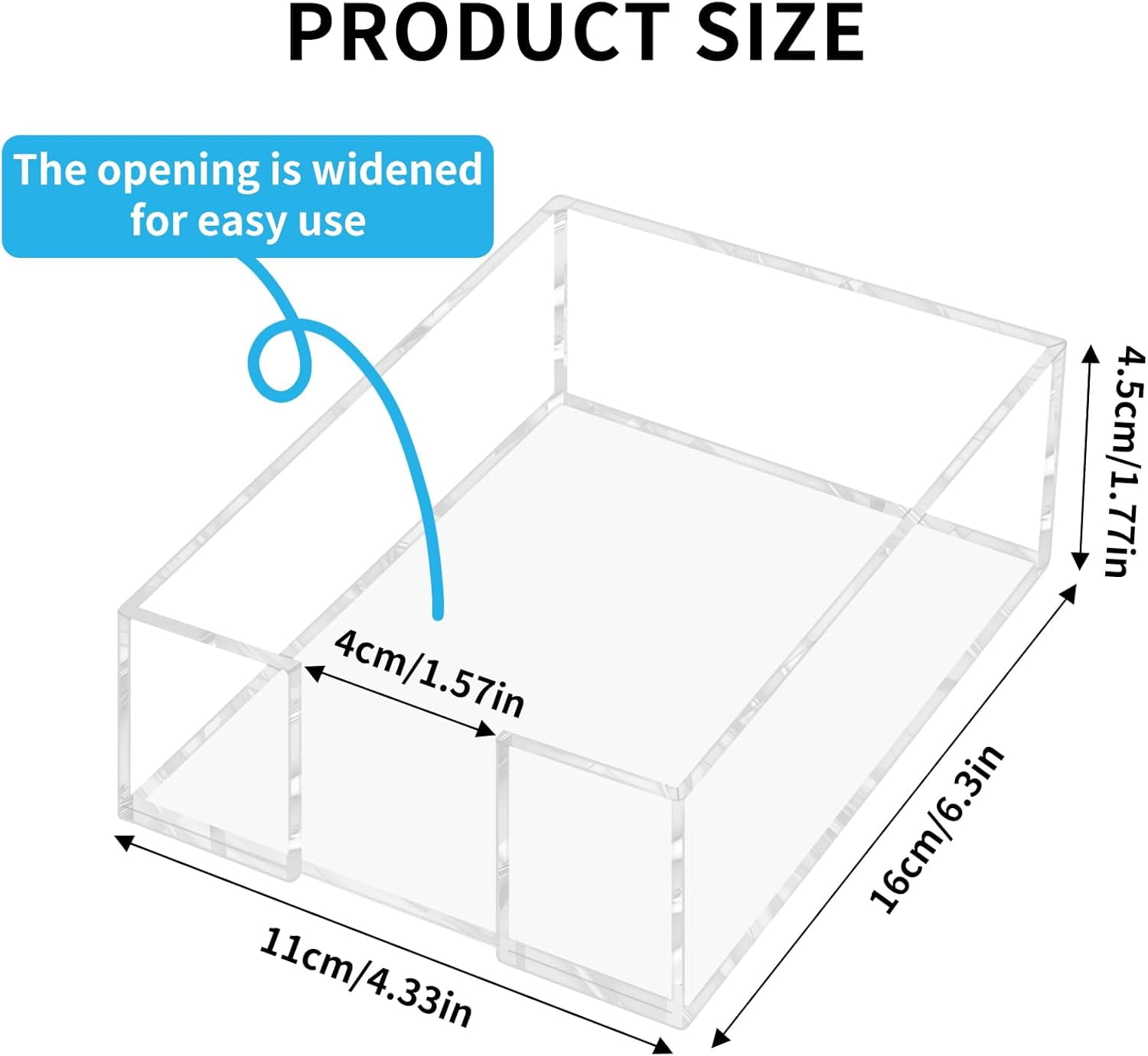 TRH-Acrylic Sticky Note Holder 4 x 6 Inch Post It Note Holder, Crystal ...