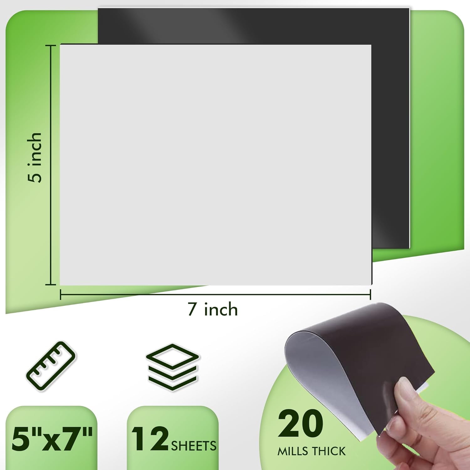 TRH-Adhesive Magnetic Sheets 5x7 Inch, 12 Pack Magnetic Sheets with ...