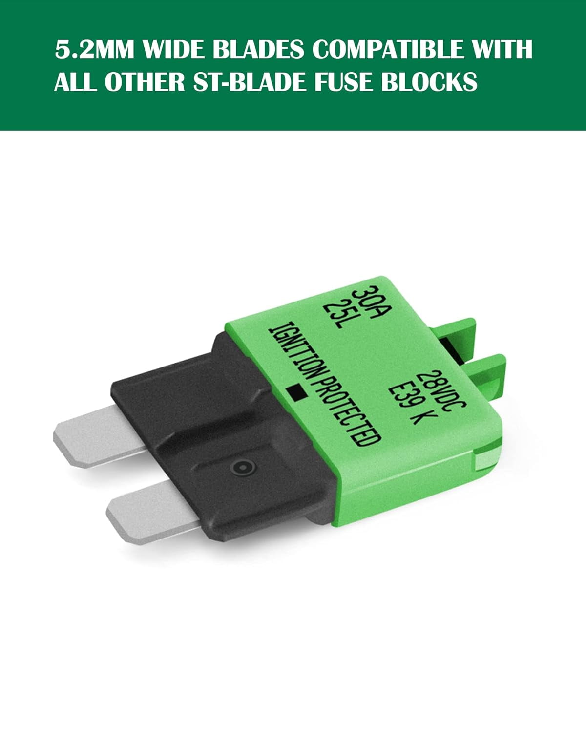 TRH-Automotive 30 Amp ATC/ATO Resettable Fuse 30A Manual Reset Standard ...