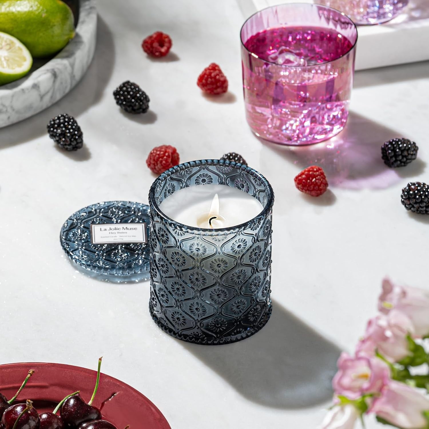 TRH-Berry Candle, Hey Baies Fruit Scented Candle Gifts, Natural Soy ...