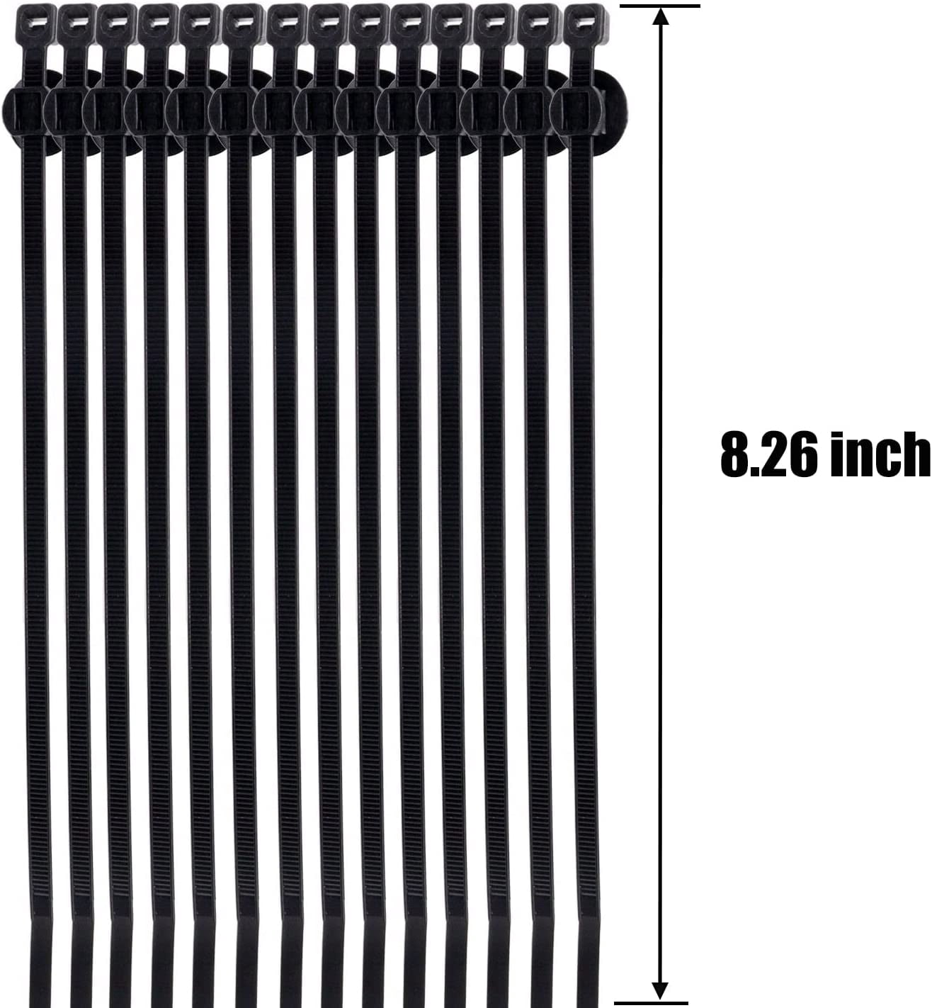 TRH-Cable Zip Ties 8 inch, Black Zip Ties with Retainer - Fir Tree ...