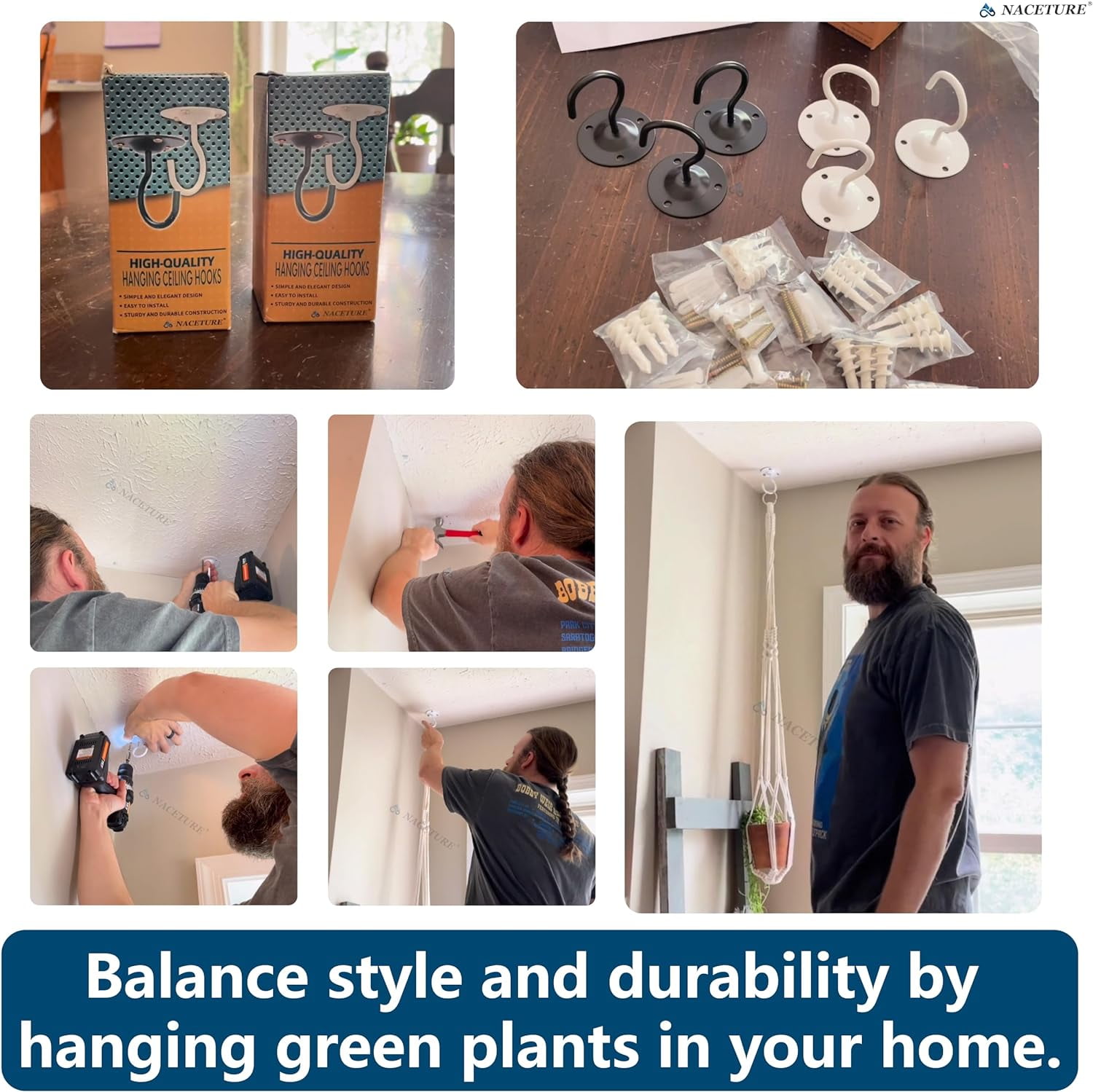 TRH-Ceiling Hooks for Hanging Plants 3 Pack - Plant Hanger Indoor ...