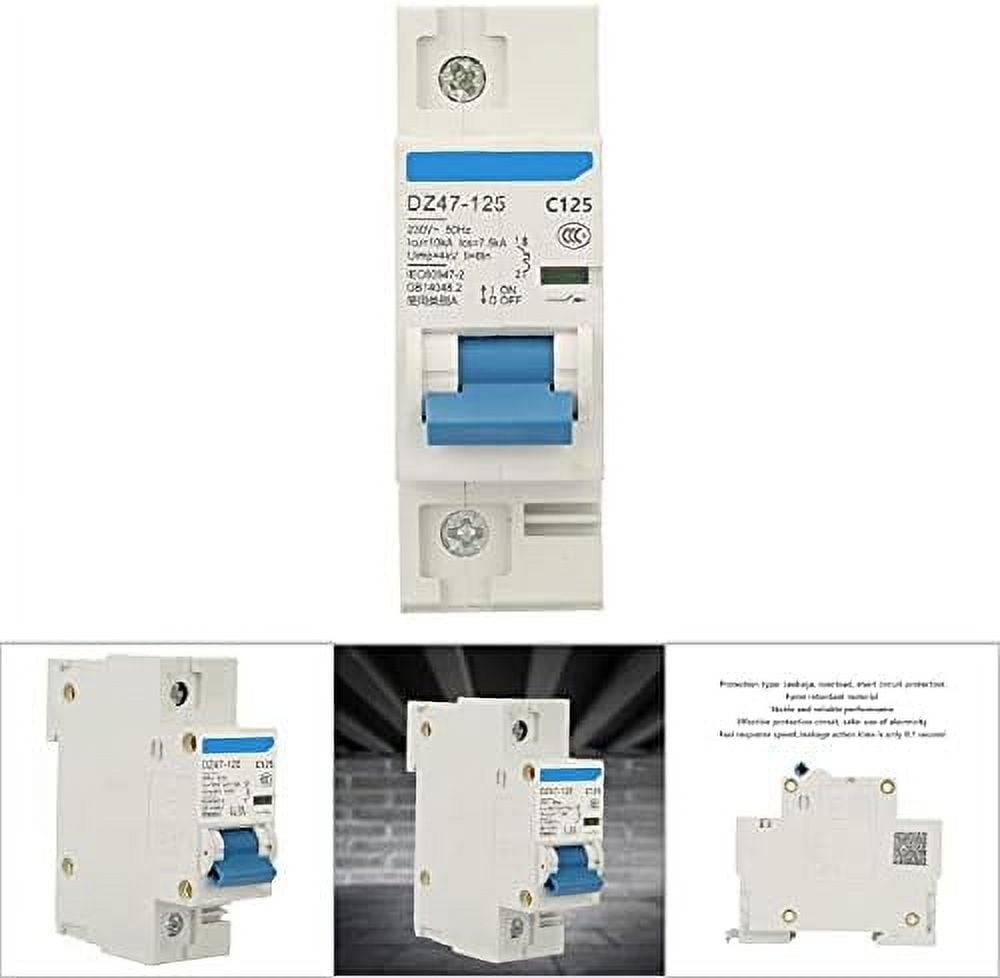 TRH-Circuit Breaker DZ47-125 1P Current 30mA Leakage Air Switch 0.1S 7.5KA (125A) - Walmart.com
