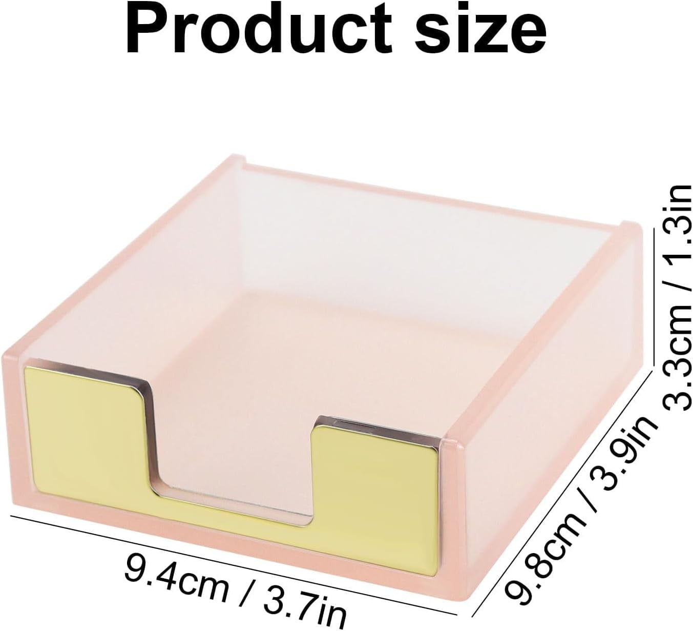 TRH-Clear Acrylic Pink Self Sticky Notes Pad Holder Memo Cube Dispenser ...