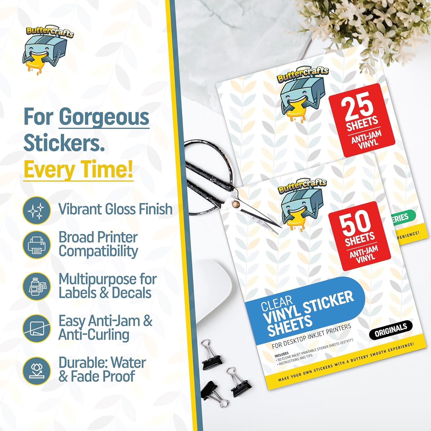 TRH-Clear Printable Vinyl for Inkjet Printer - for Epson - (Clear ...