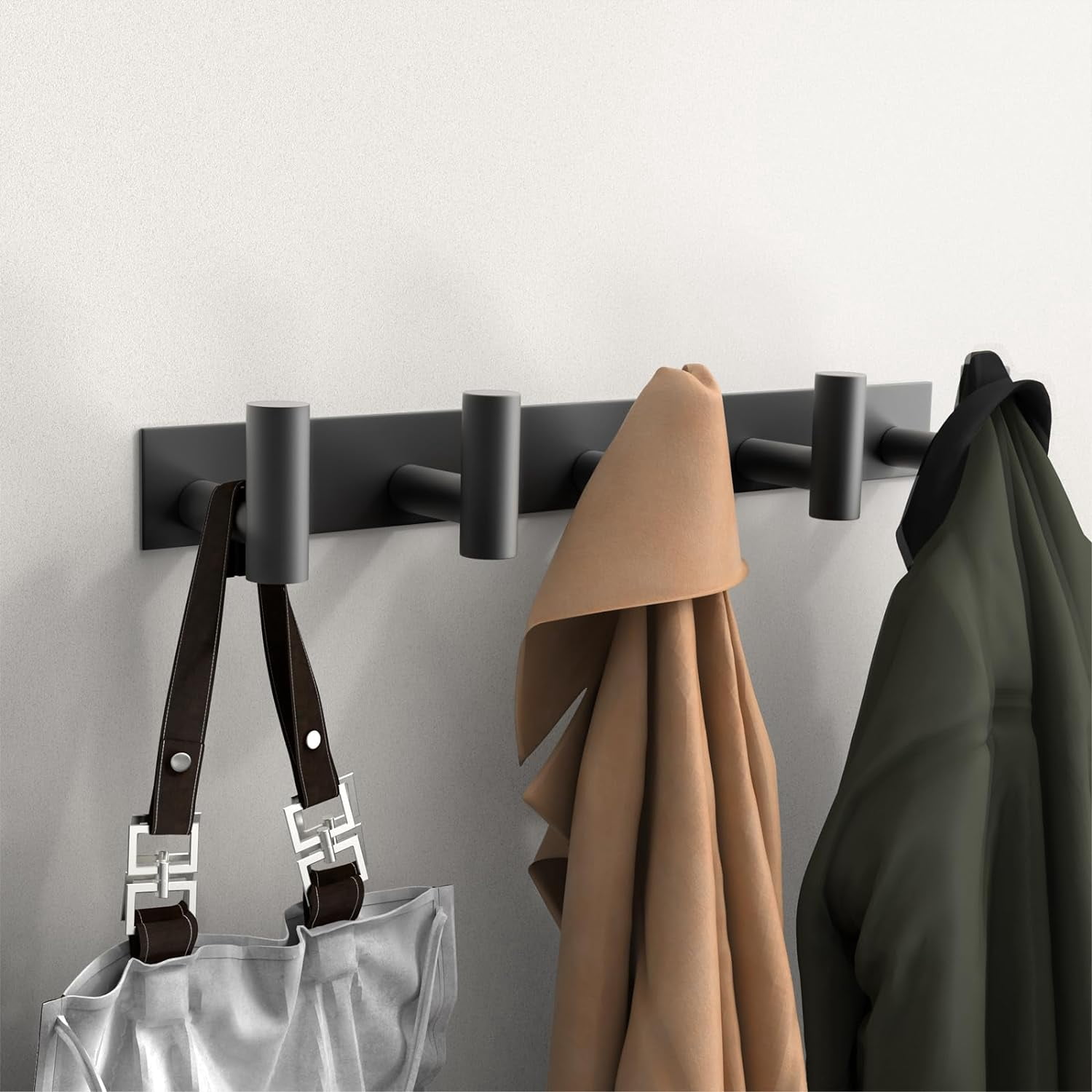 TRH-Coat Rack Wall Mounted, 5 "T Shaped Wall Hooks for Hanging, Heavy ...