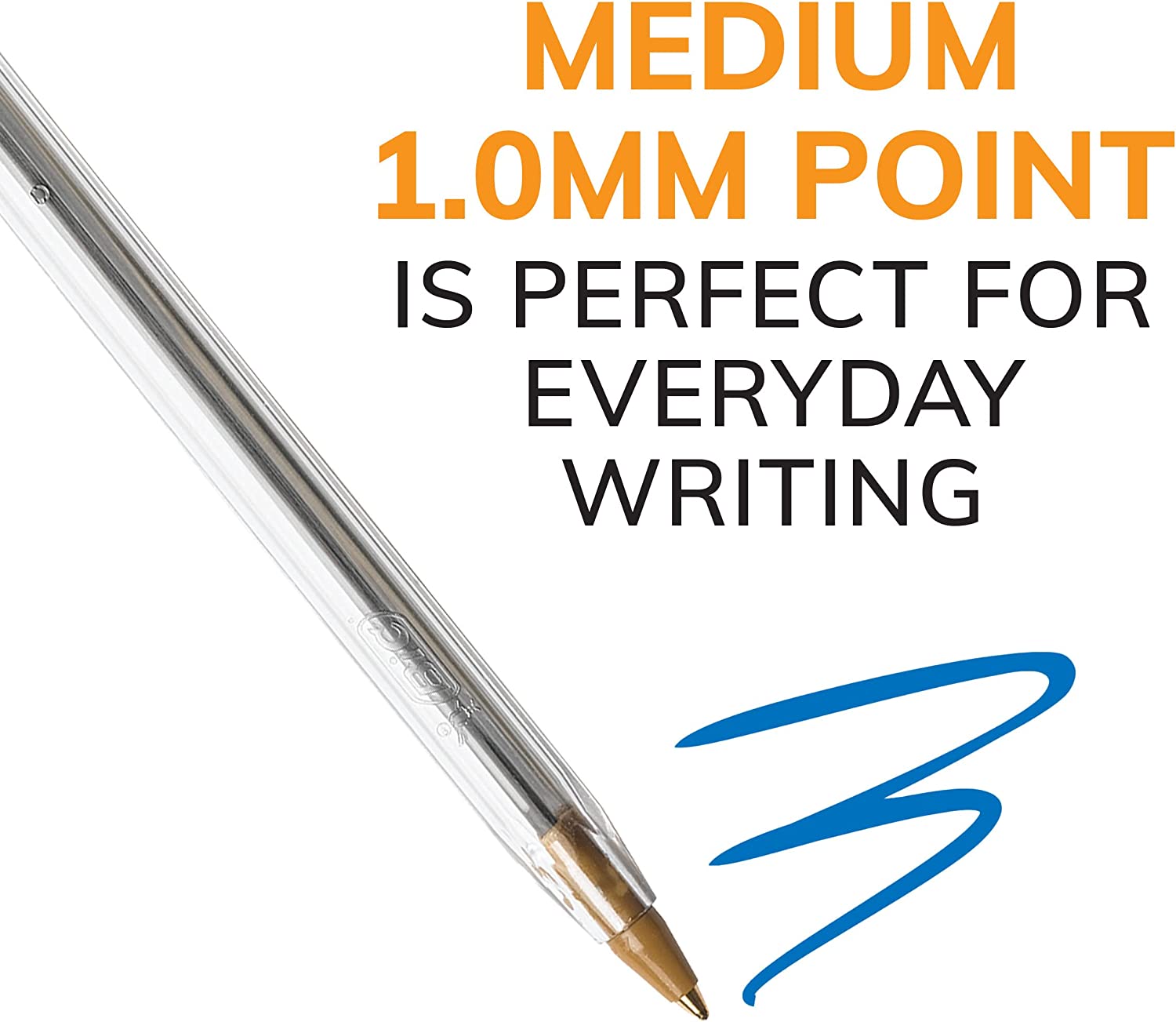 TRH-Cristal Xtra Smooth Blue Ballpoint Pens, Medium Point (1.0mm), 12-Count Pack, Extra Smooth ...