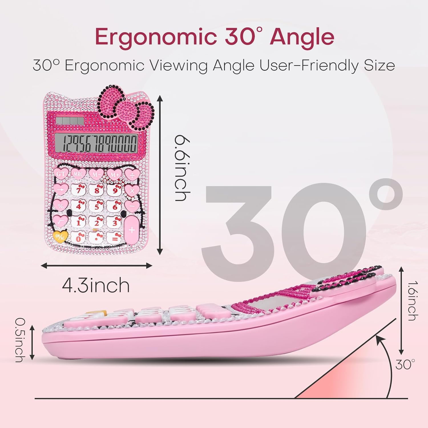 TRH-Cute Calculators, 12 Digit with LCD Display for Teachers Student ...