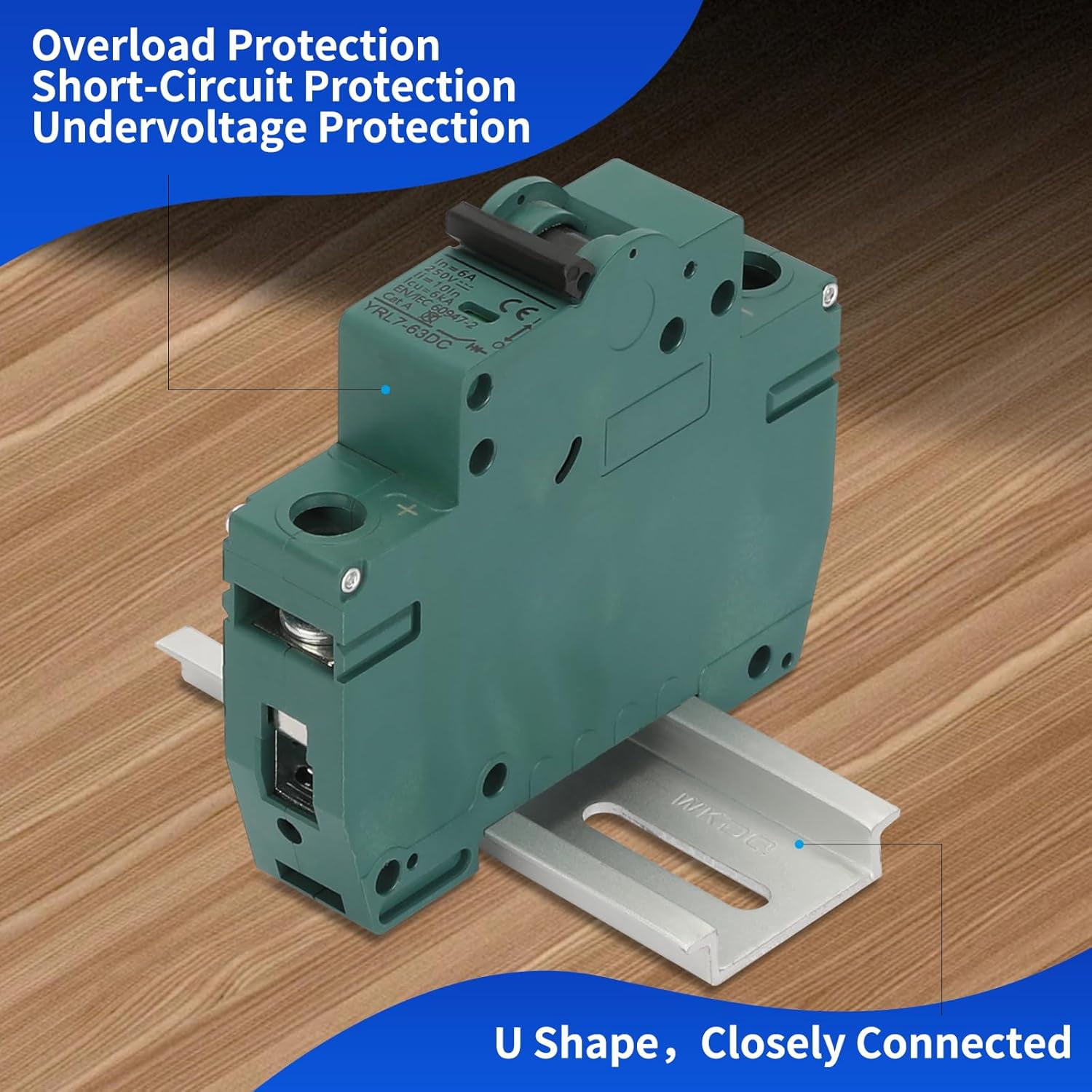 TRH-DC 16 Amp Miniature Circuit Breaker, 250V 1 Pole Circuit Protection Device for Solar PV ...