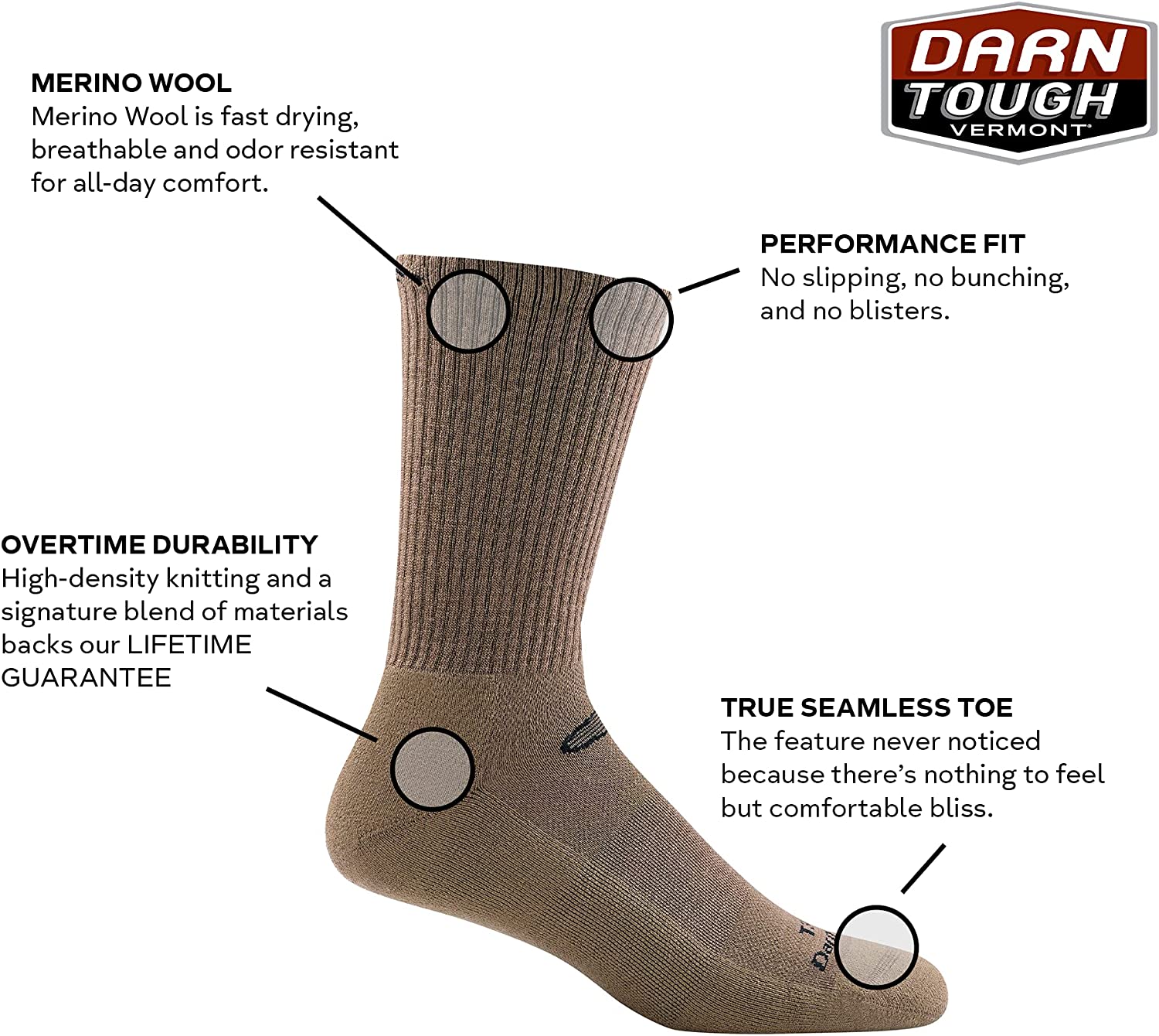 TRH-Darn Tough Tactical Micro Crew Light Cushion Socks (T3001) Unisex ...
