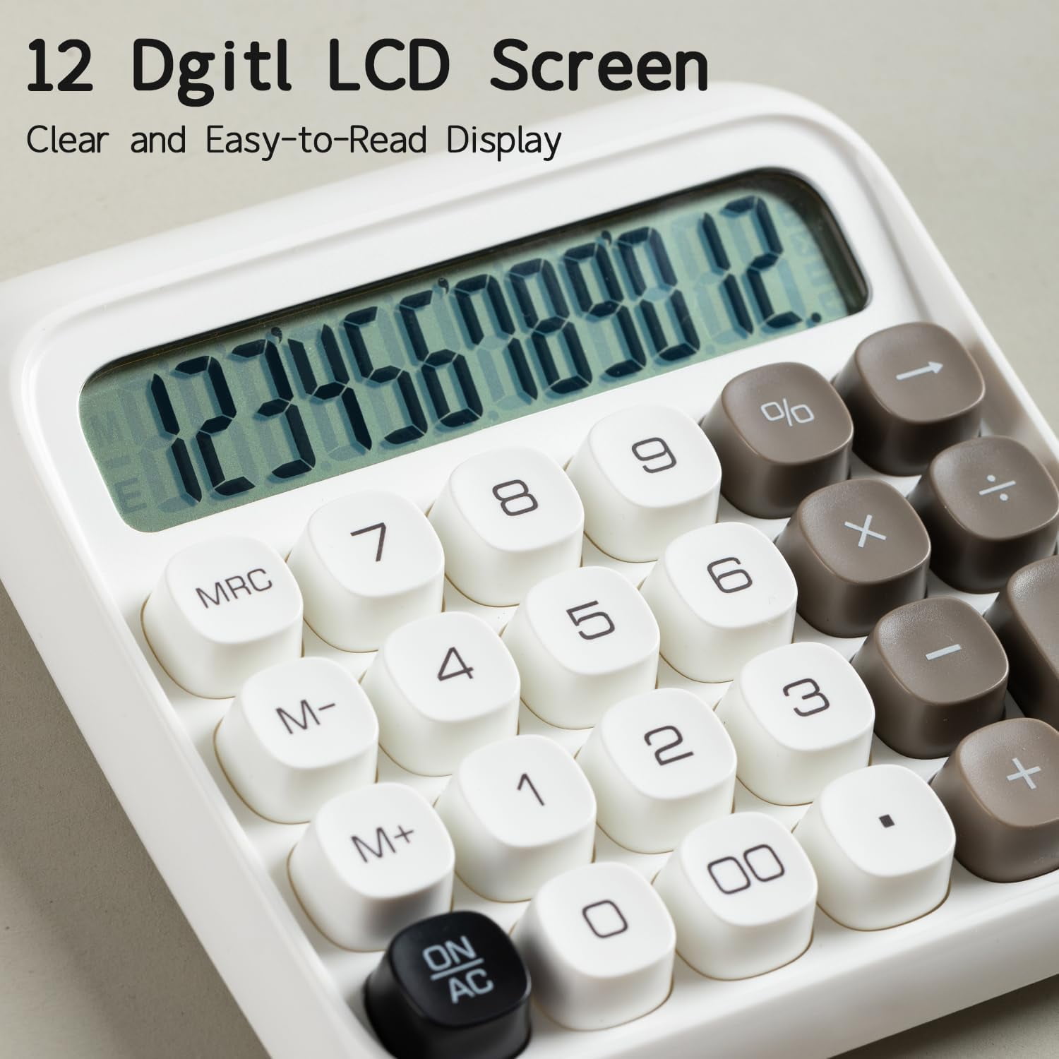 TRH-Deli Mechanical Switch Calculator 12 Digit, Large LCD Display ...