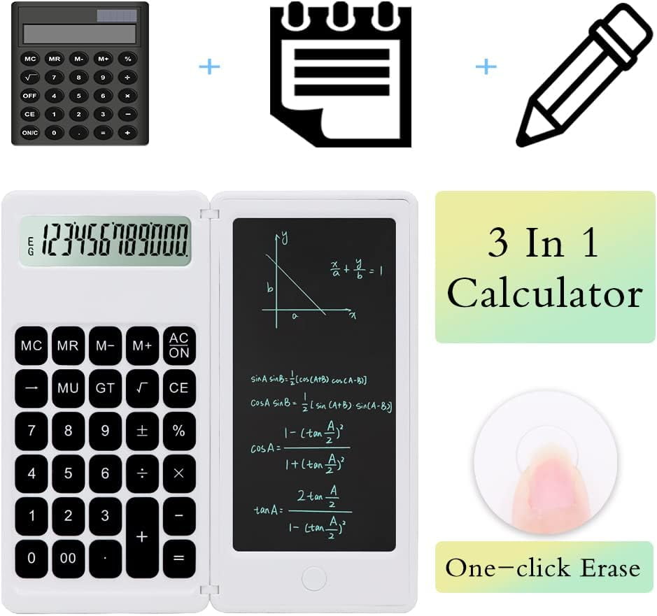TRH-Desk Calculator, Desktop Small Calculator with Writing Notepad ...