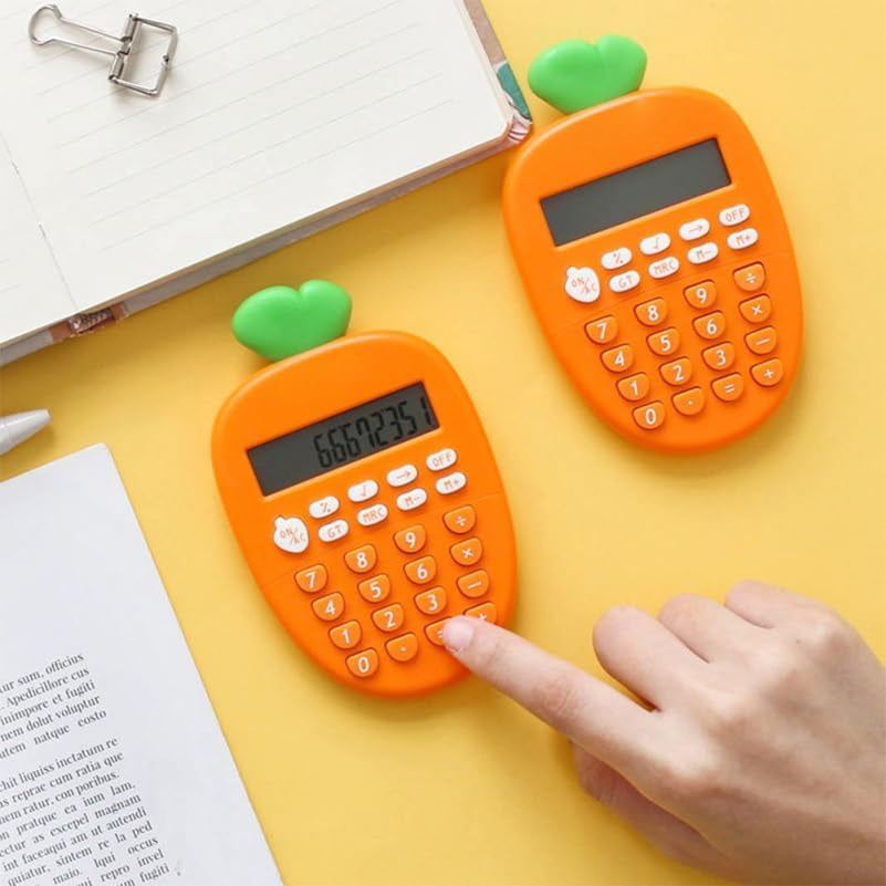 TRH-Desktop Calculator 12 Digit, Kawaii Mini Calculator Cute Carrot ...