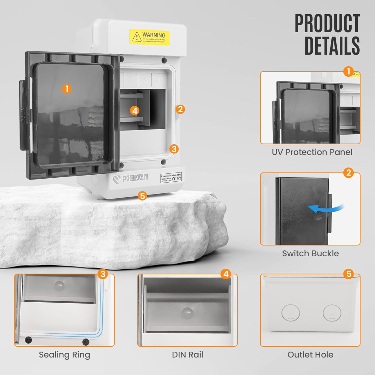 TRH-Distribution Protection Box 4 Way Outdoor Breaker Box with Bus Bars ...
