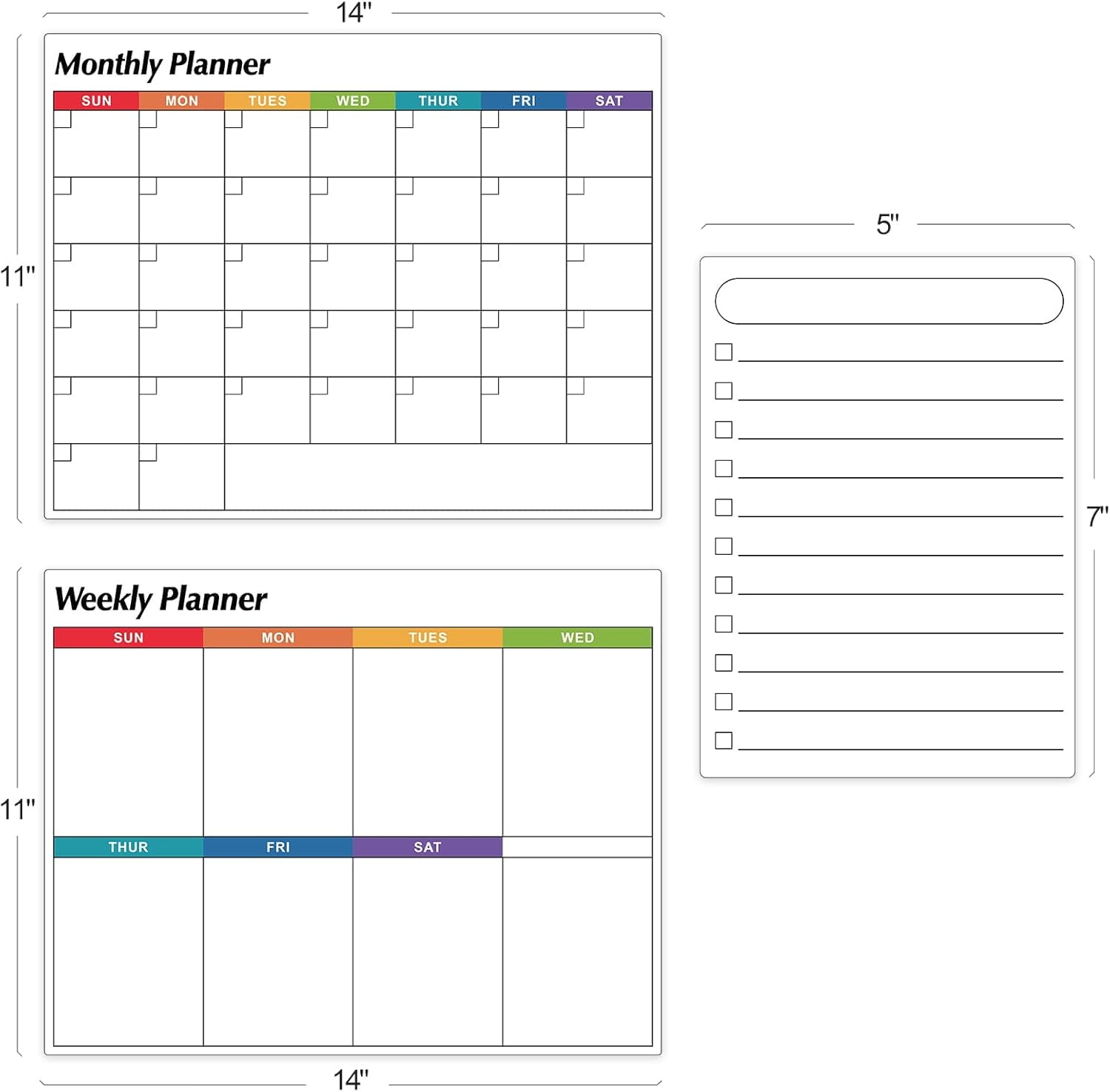 TRH-Dry Erase Magnetic Calendar for Refrigerator, 3 PackMonthly ...