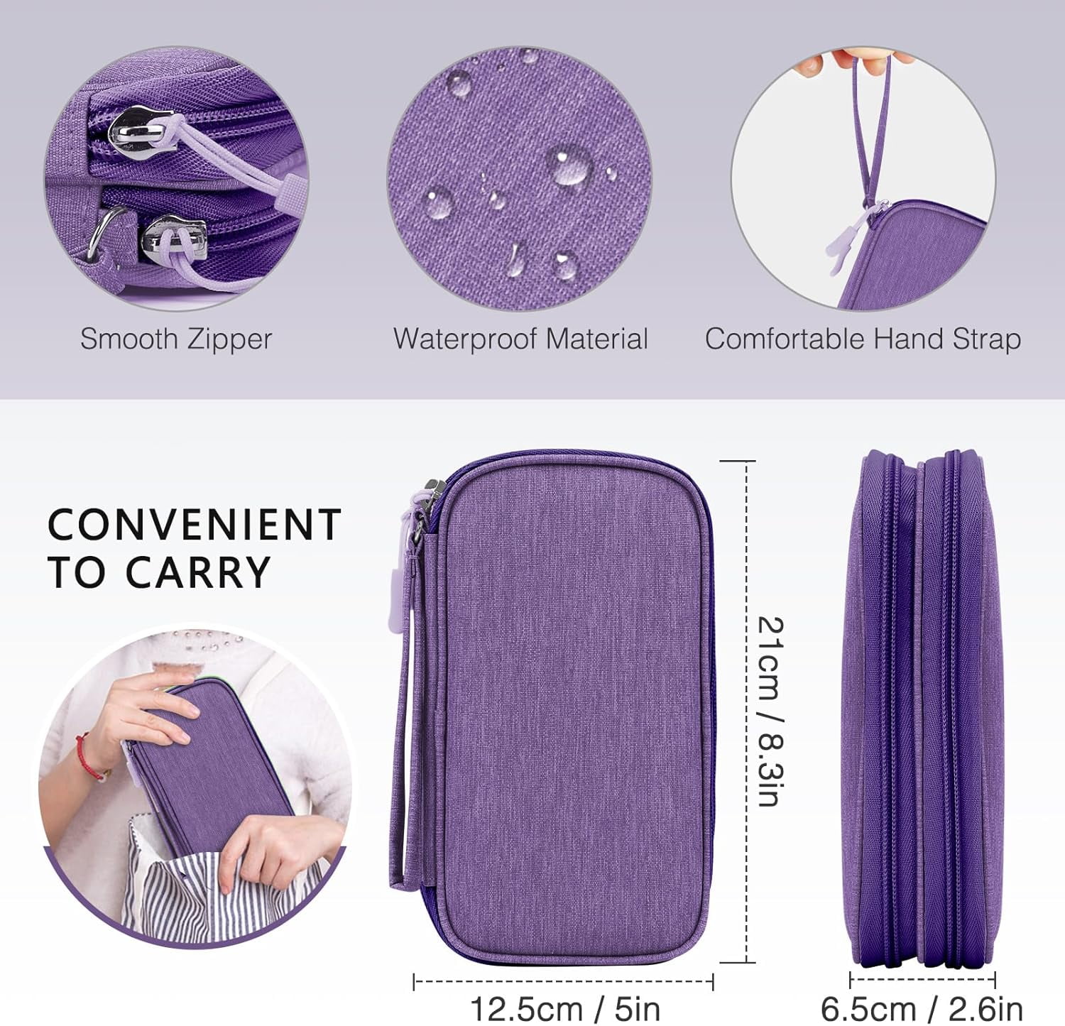 TRH-Electronic Organizer Travel Case - Waterproof Travel Cord Pouches ...