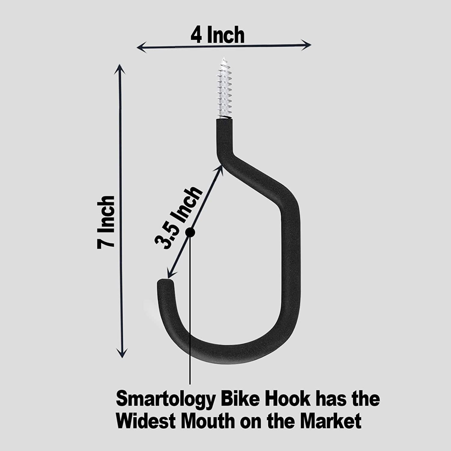 TRH-Extra-Large Bike Hook, Bicycle Storage Hanger, Rubber Coated Heavy ...