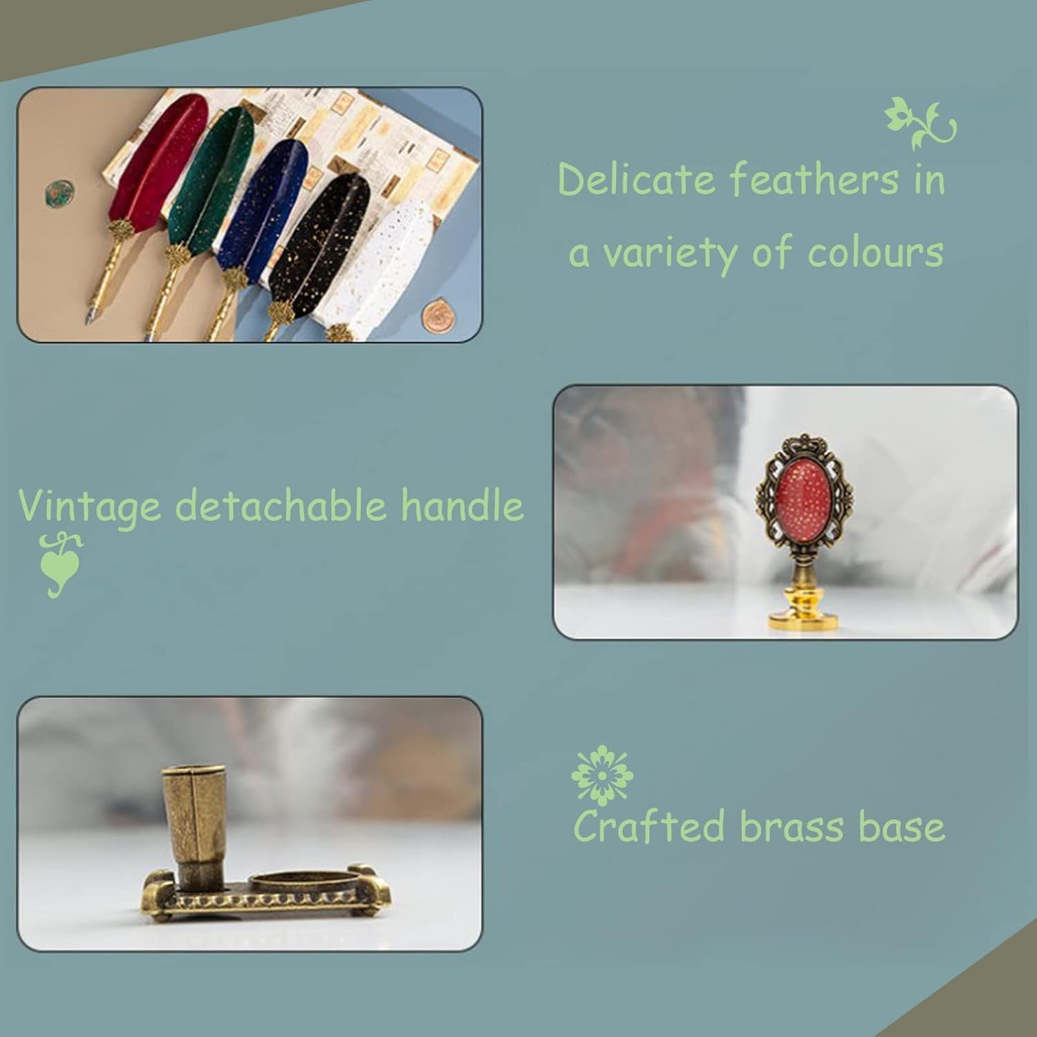 TRH-Feather Calligraphy Dip Pens and Nibs, Stationery Paper, Pen Base ...