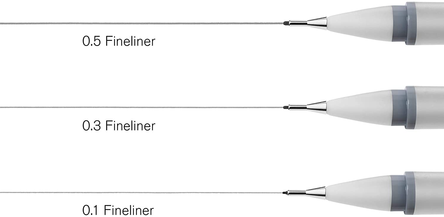 TRH-Fineliner Fine Point Pen Set, Assorted, Set of 3, Cool Grey ...