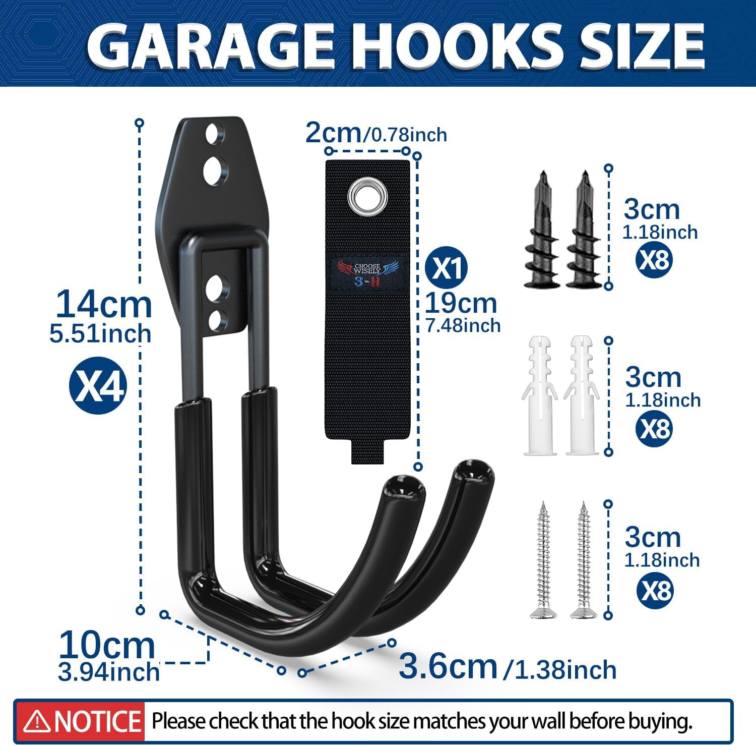 TRH-Garden Hose Holder Wall Mount 4 Pack,Solid Steel Hose Hanger,Water ...