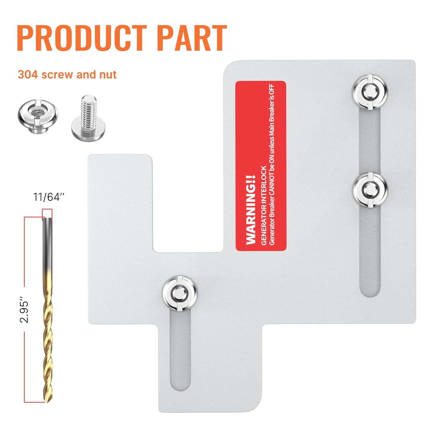 TRH-Generator Interlock Kit Compatible with Eaton Cutler Hammer BR Series 150 and 200 amp Panels ...