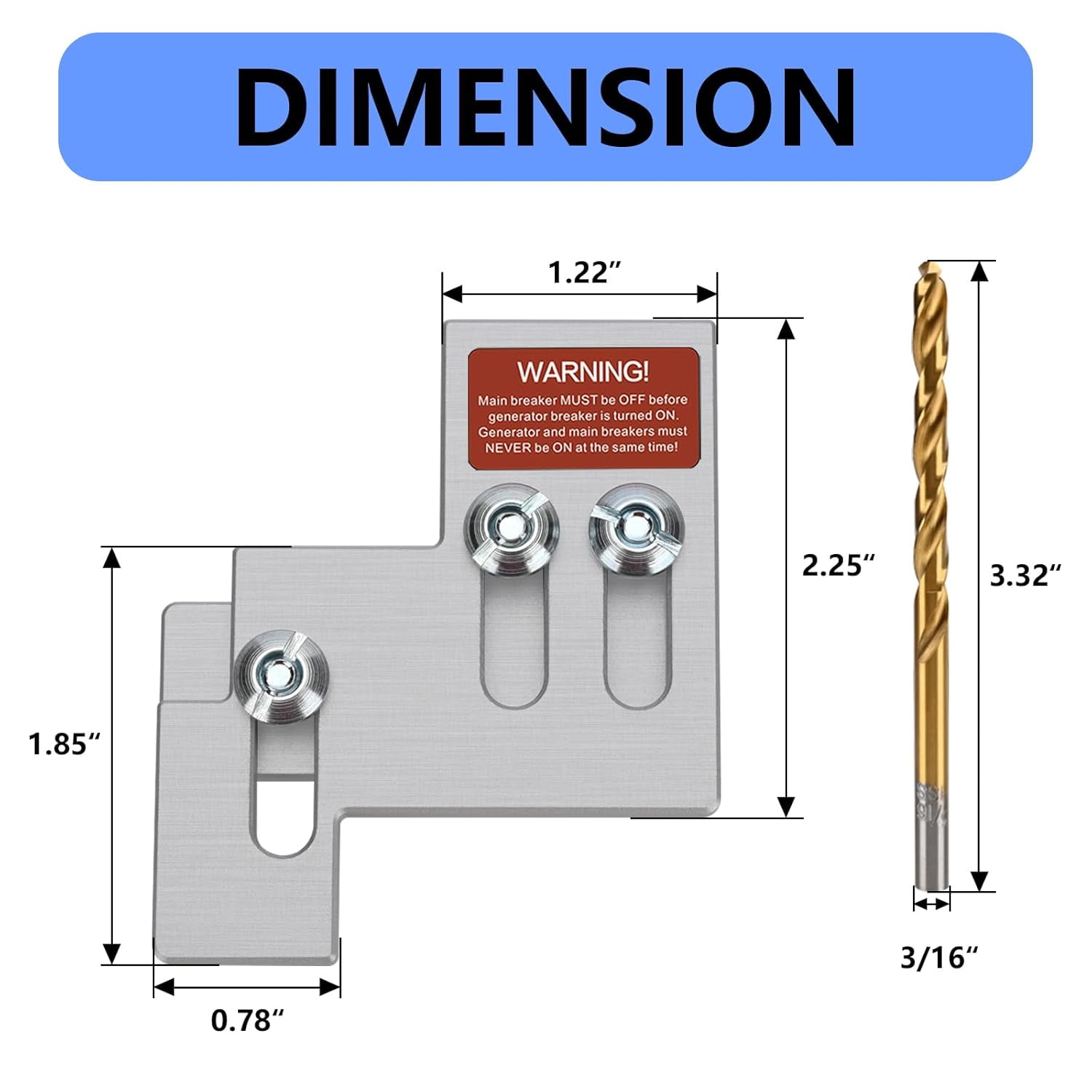 TRH-Generator Interlock Kit Compatible with Square D QO or Homeline 100 ...