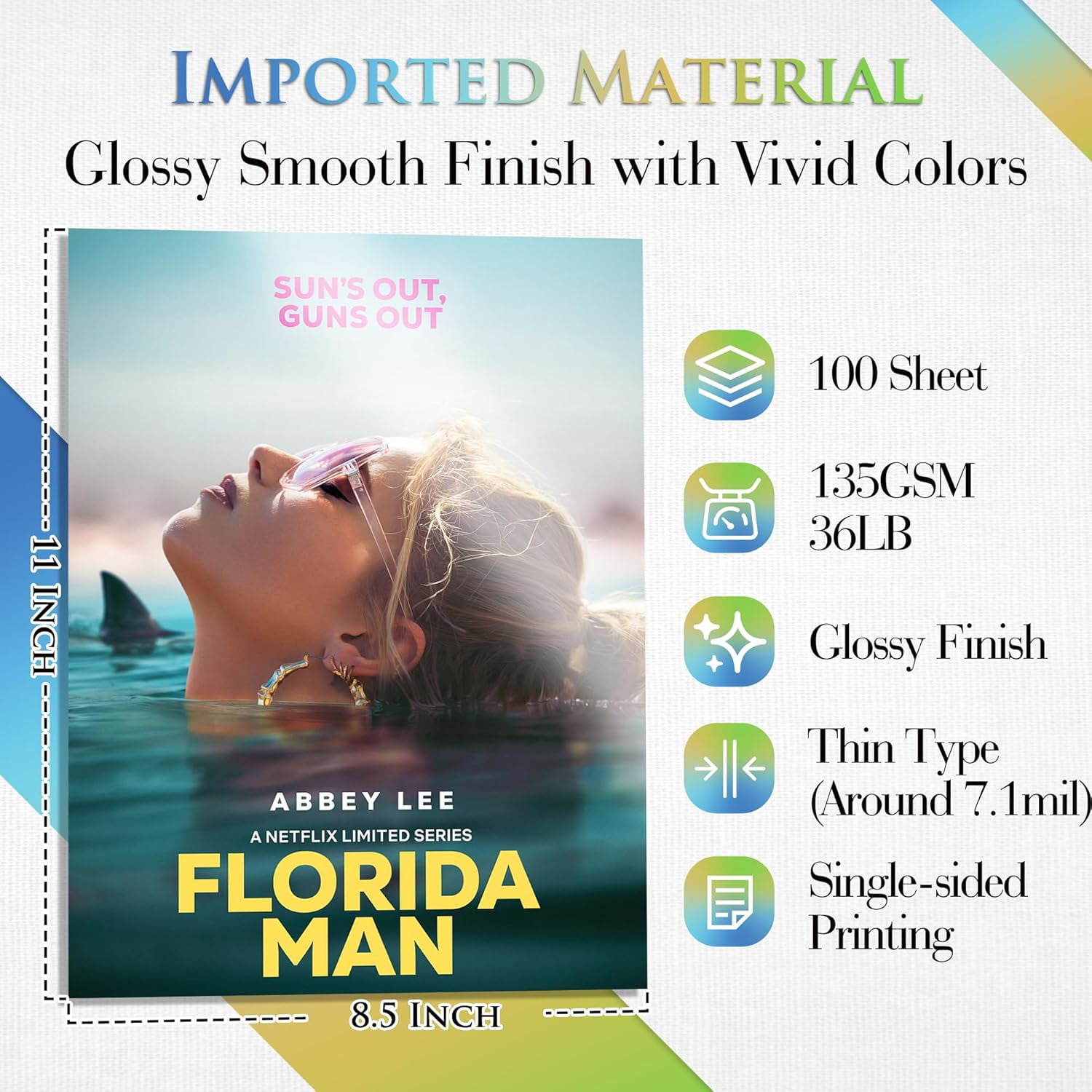 TRH-Glossy Thin Photo Printer Paper for Flyer Brochure Chip Bag 8.5x11 ...