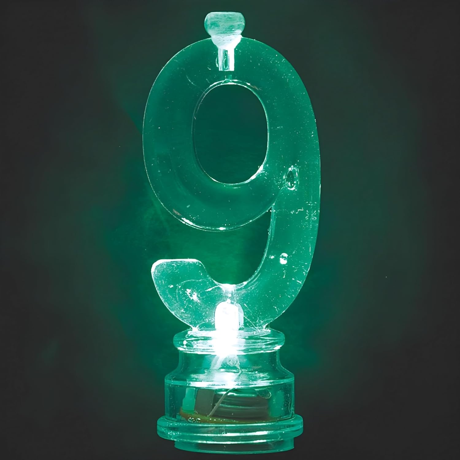 TRH-Green Plastic Number 9 Flashing Candle Holder With Birthday Candle ...
