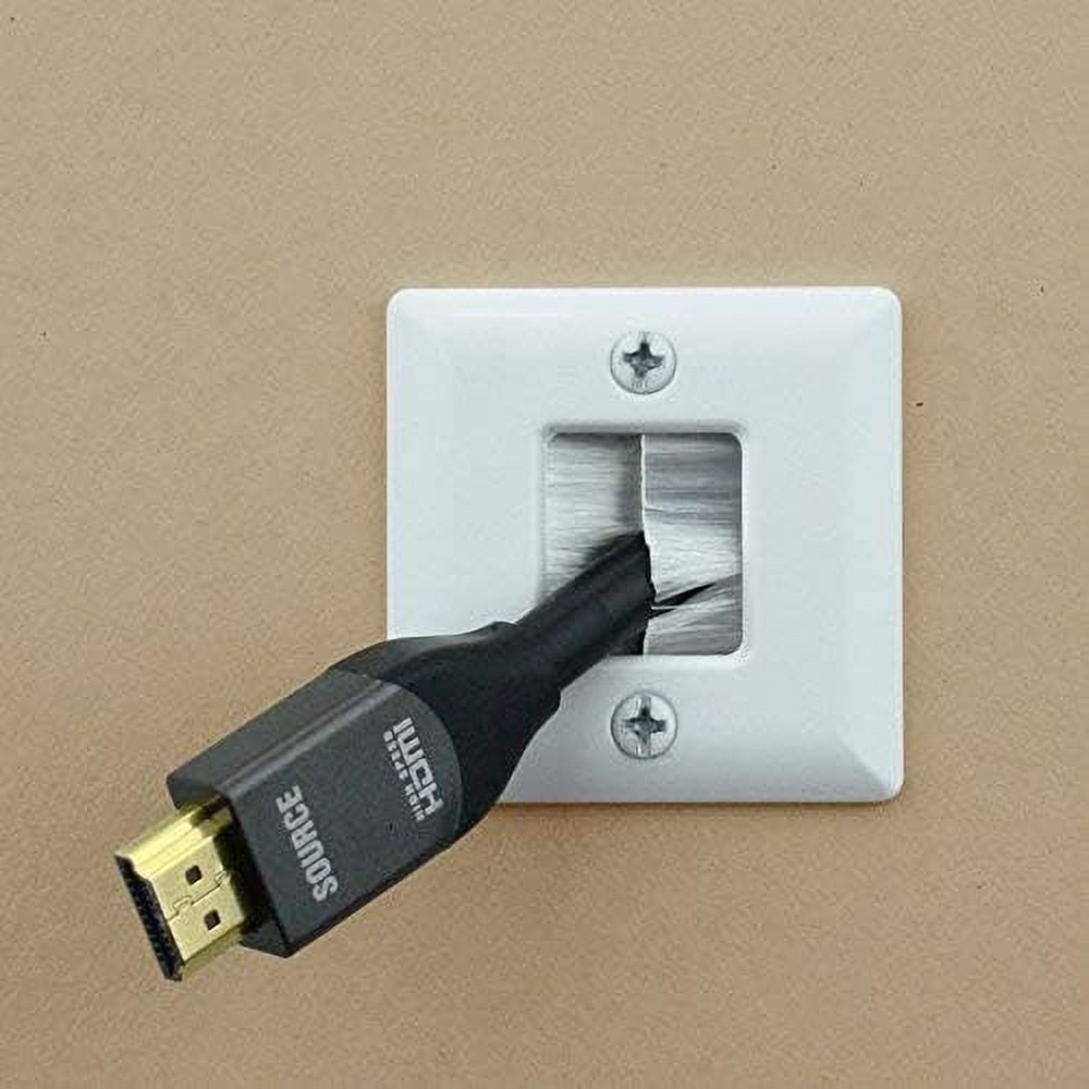 TRH-Hole Saw Brush Wall Plate-2x2 In Wall Cable Management Plate To ...