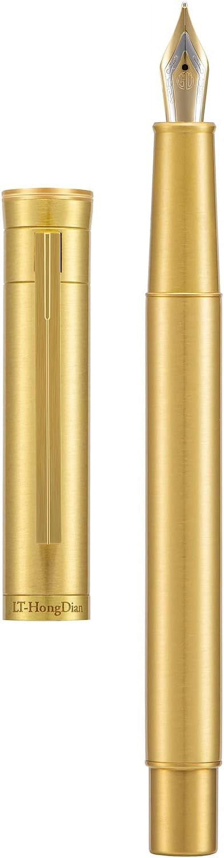 TRH-Hongdian Solid Brass Fountain Pen Medium Nib Classic Design Smooth ...
