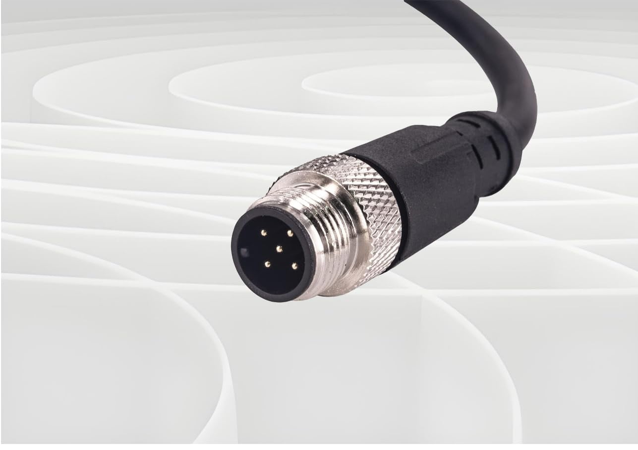 TRH-M12 5 Pins Male Connector Cable, Waterproof IP67 Solder Locking ...