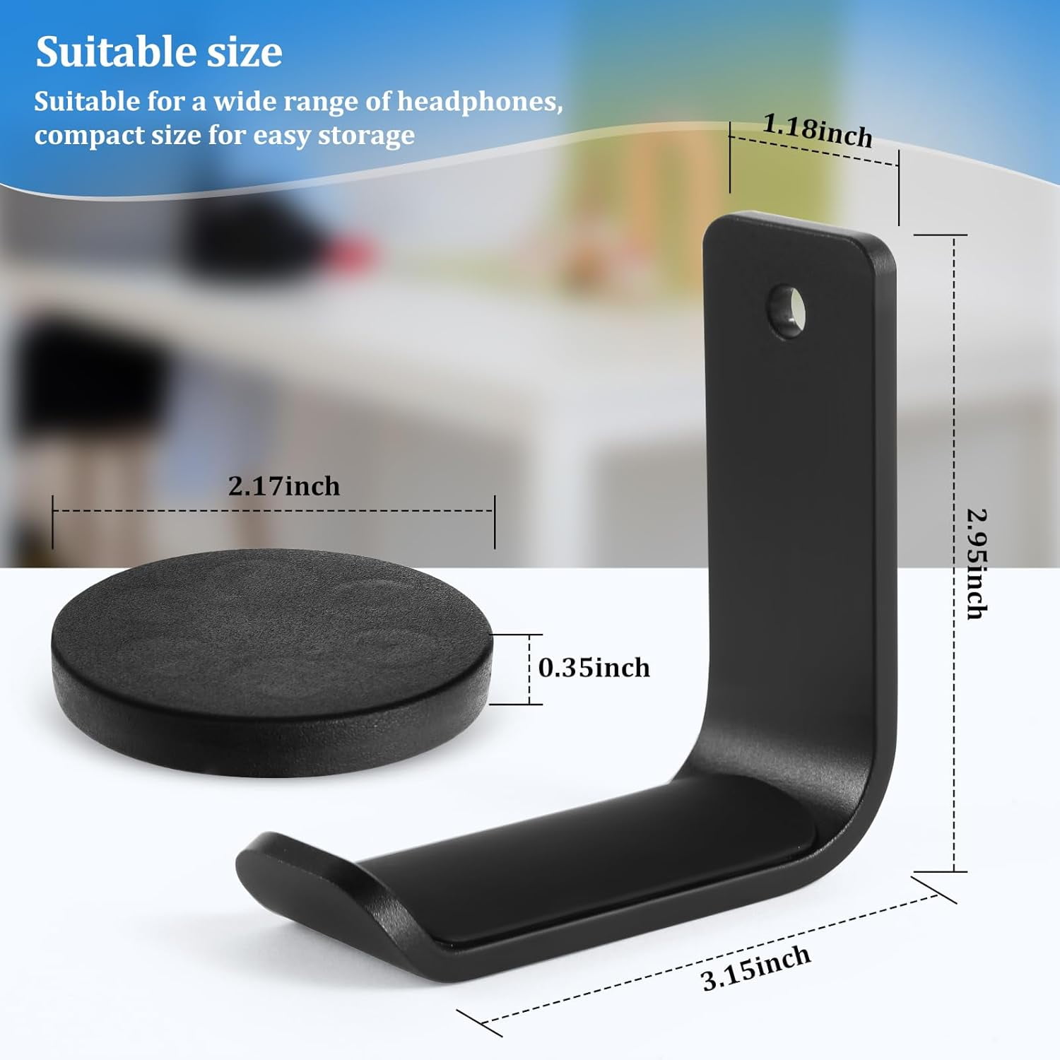 TRH-Magnetic Headphone Holder, Aluminum Headset Hooks, Headphone Hanger ...