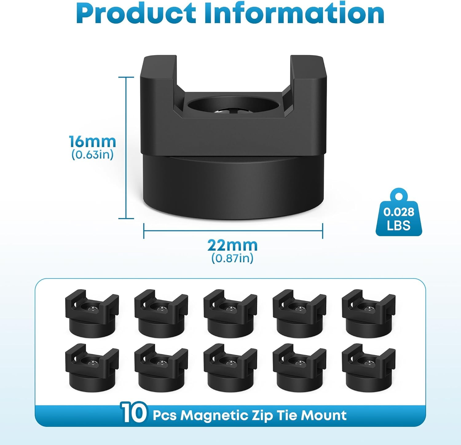 TRH-Magnetic Zip Tie Mount Heavy Duty Magnetic Cable Zip Tie Base, Tie ...