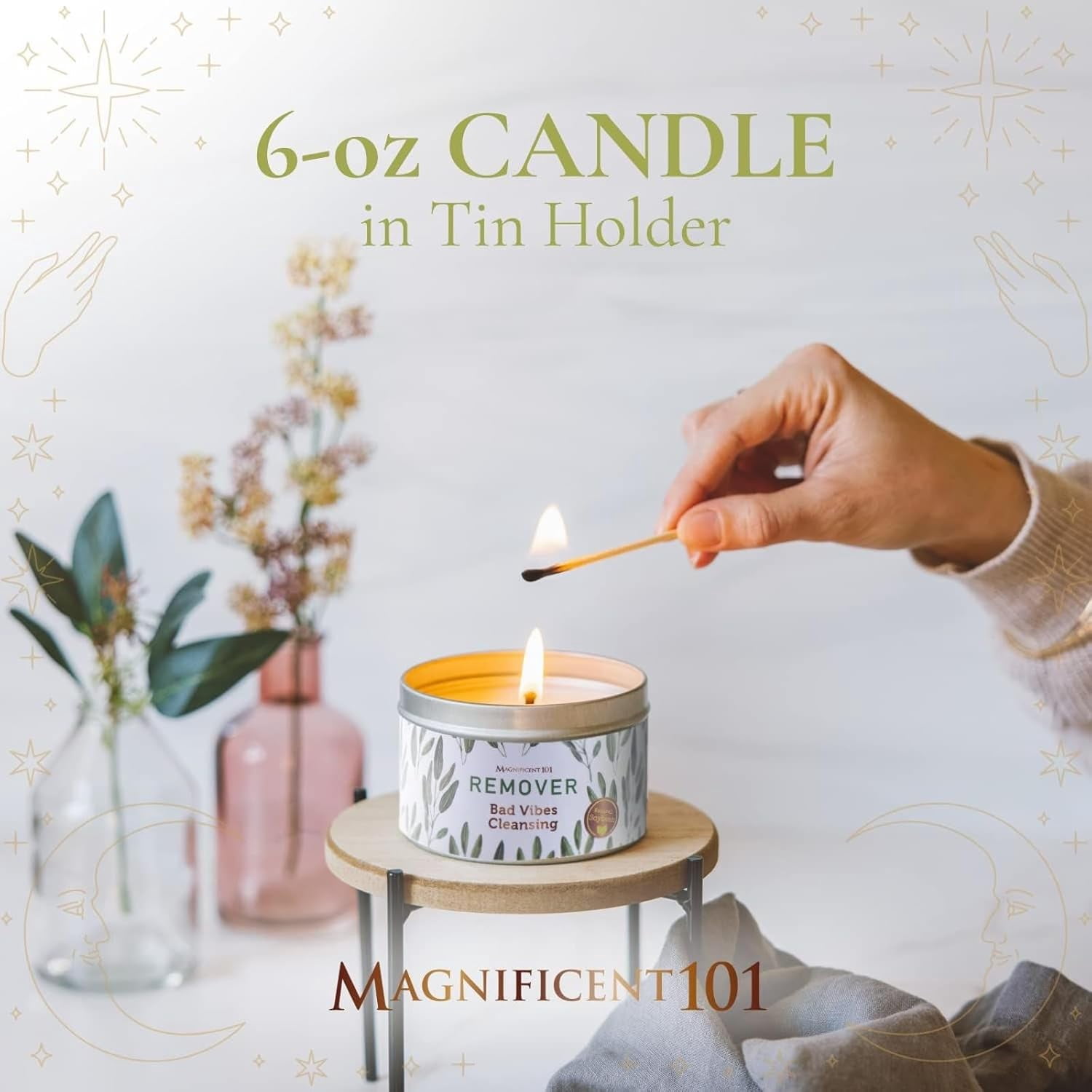 TRH-Magnificent 101 Long Lasting Remover Sage Smudge Candle - 6 oz - 35 ...