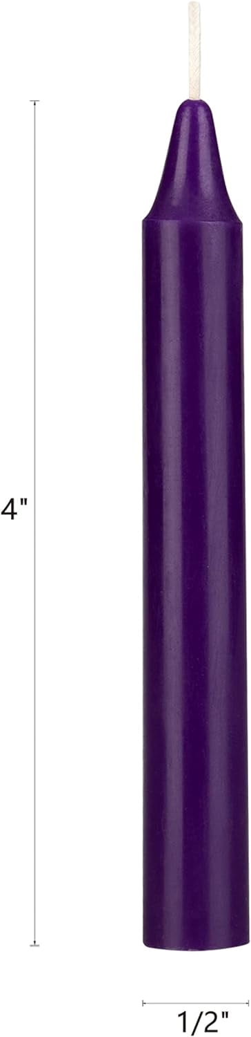 TRH-Mega Candles 20 pcs Unscented Dark Purple Exquisite Mini Taper ...
