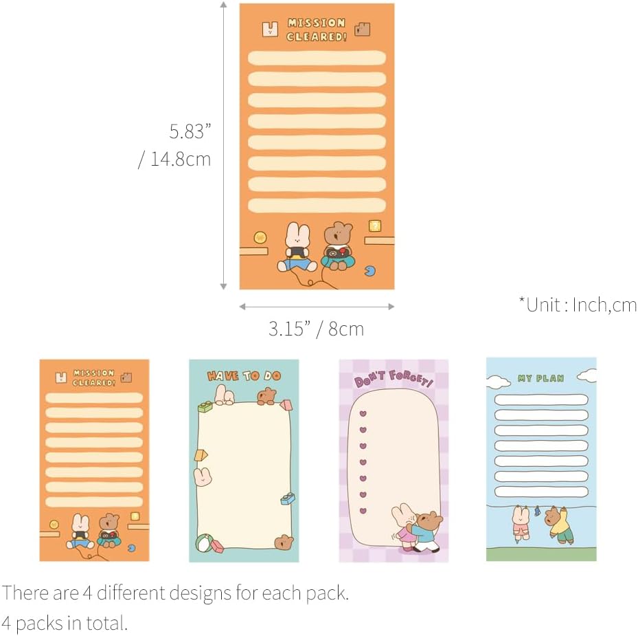 TRH-Memopad Happy and Lucky Littles Series.1 4P SET 4 Packs, 4 ...