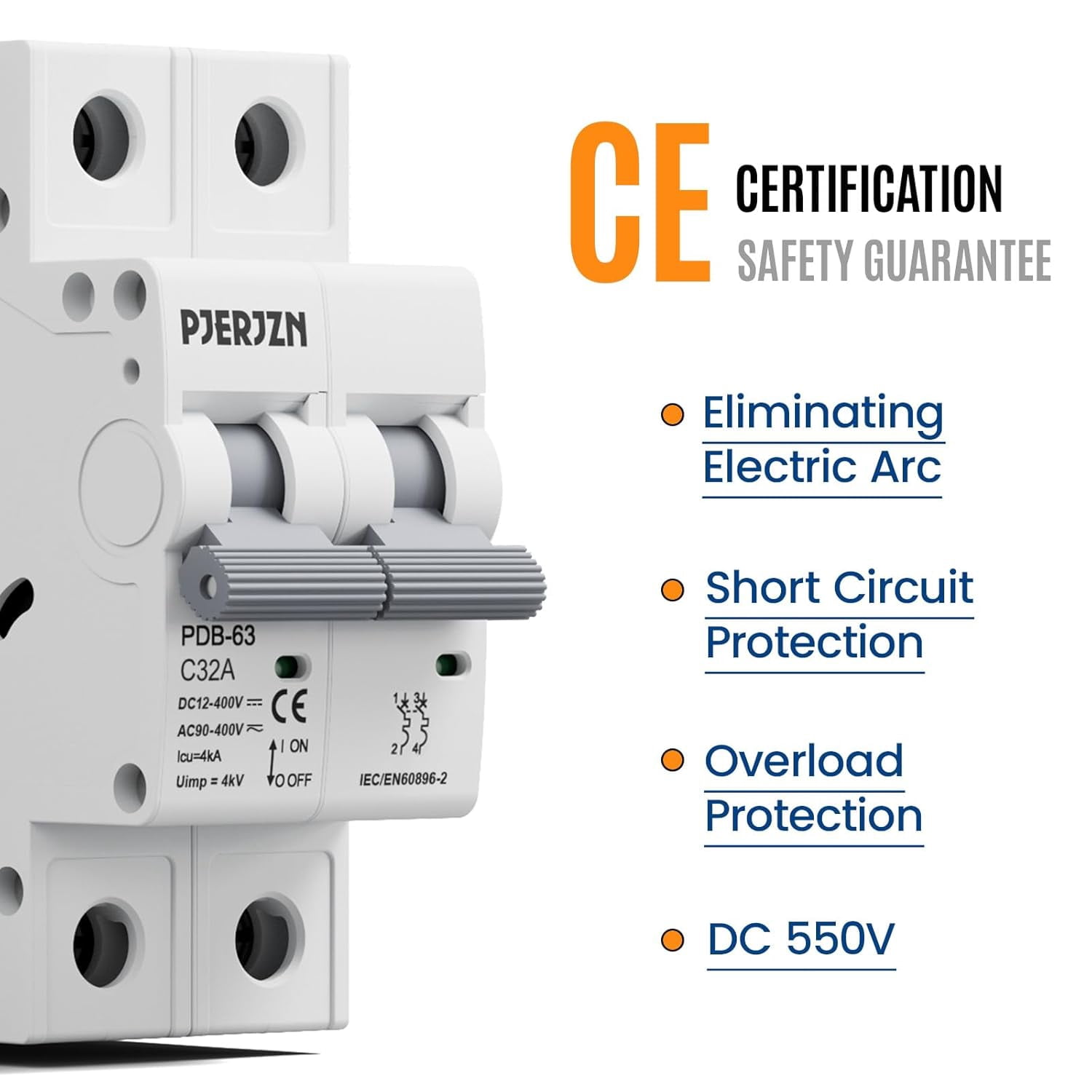 TRH-Miniature Circuit Breaker 400VDC/AC 32A 2 Pole Solar Circuit ...