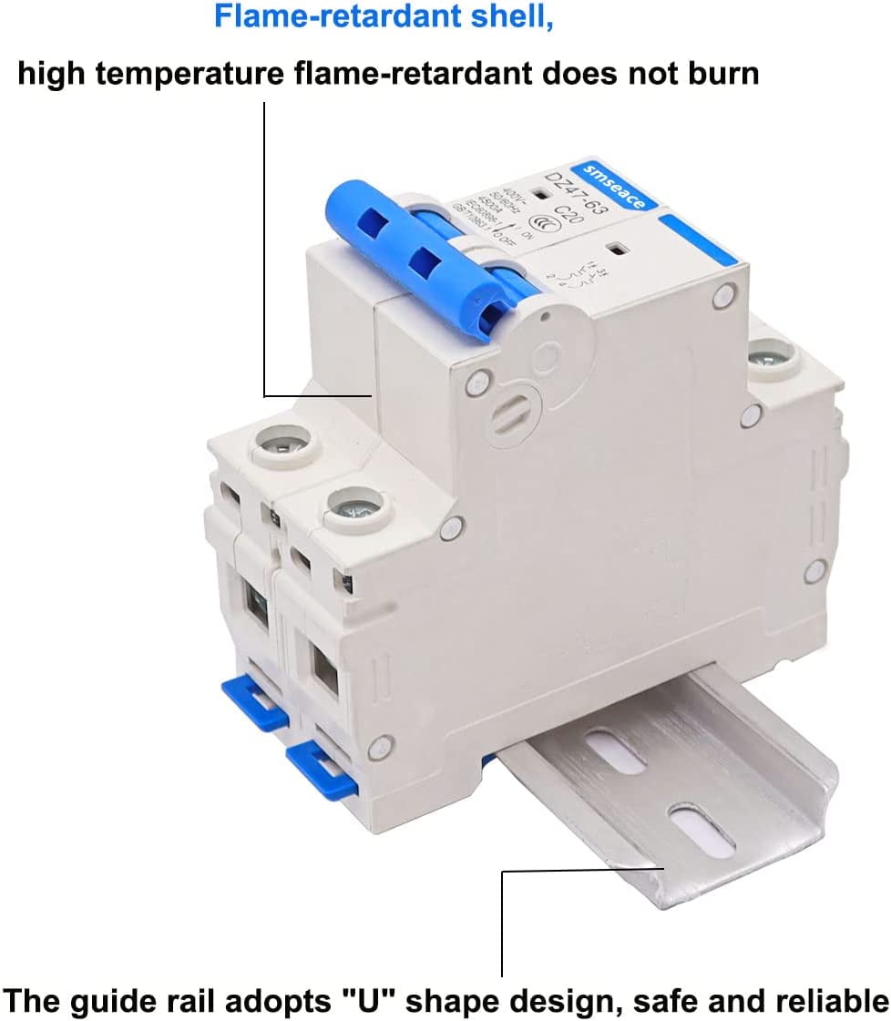 TRH-Miniature Circuit Breaker Low Voltage AC 63A 400V,2 Poles AC Disconnect Switch C63 DIN Rail ...
