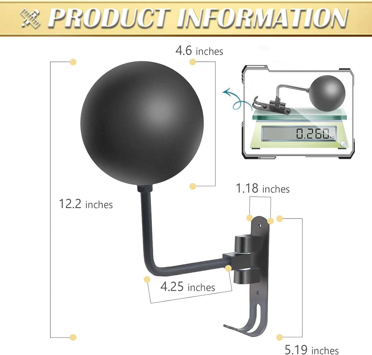 TRH-Motorcycle Helmet Holder Wall Mount 180 Degree Rotation Metal Bike ...