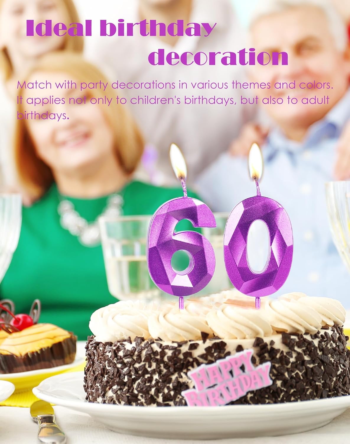 TRH-Number 70 Candles,70th Birthday Candles,Purple Happy Birthday ...