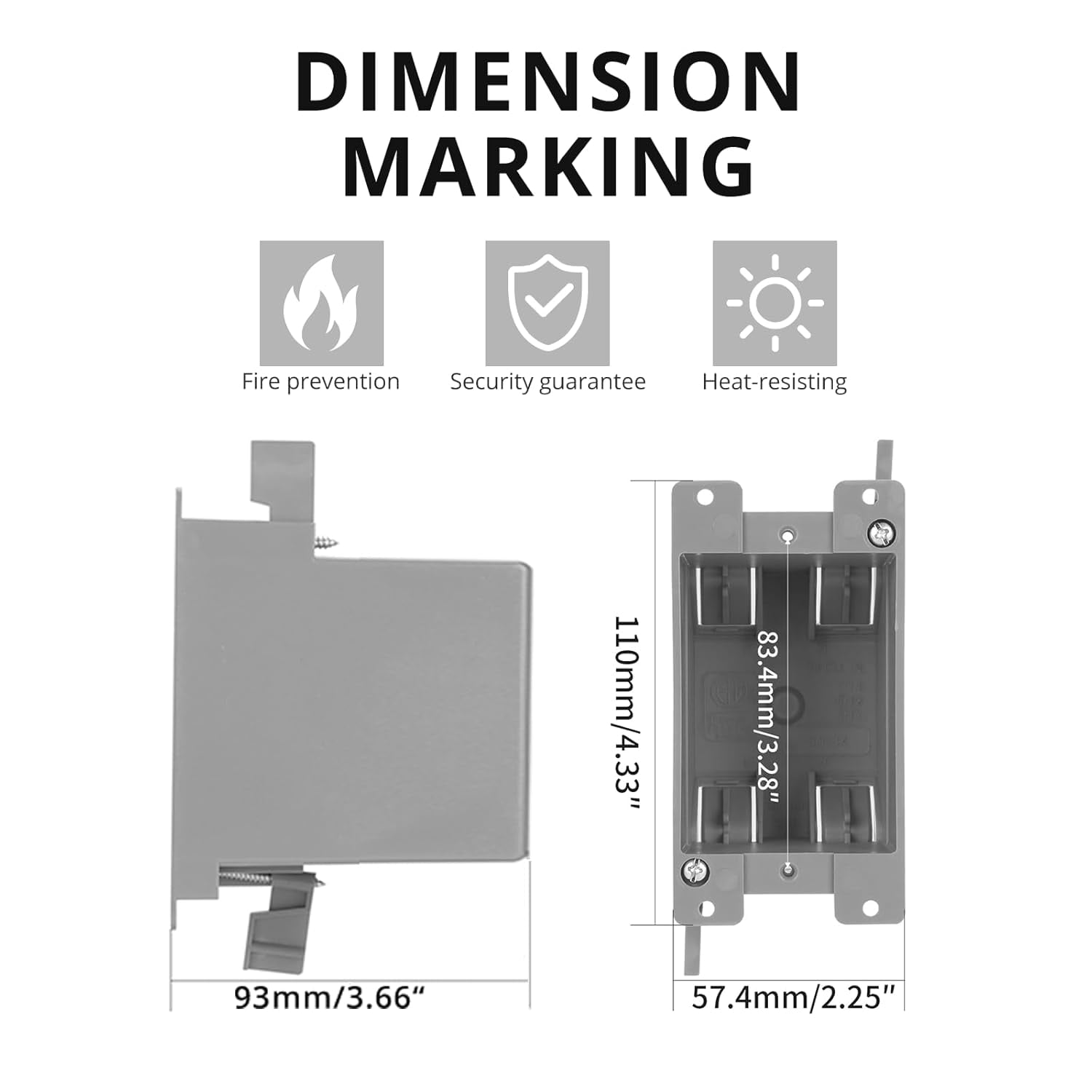 TRH-Old Work 1-Gang Outlet Box, Plastic Junction Box for Switches,20Cu ...