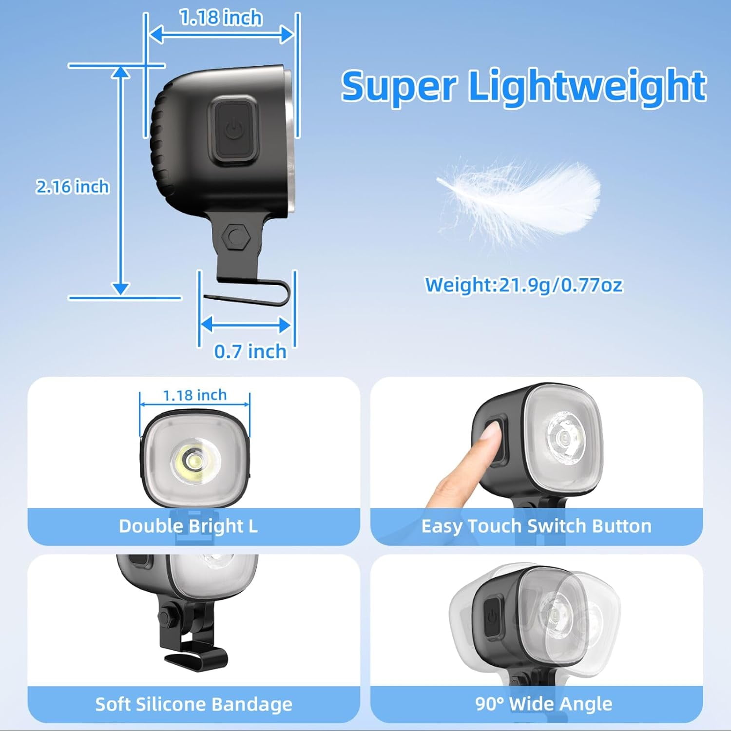 TRH-Original 2 Rechargeable Headlights for Shoe Charms, Flashlight ...