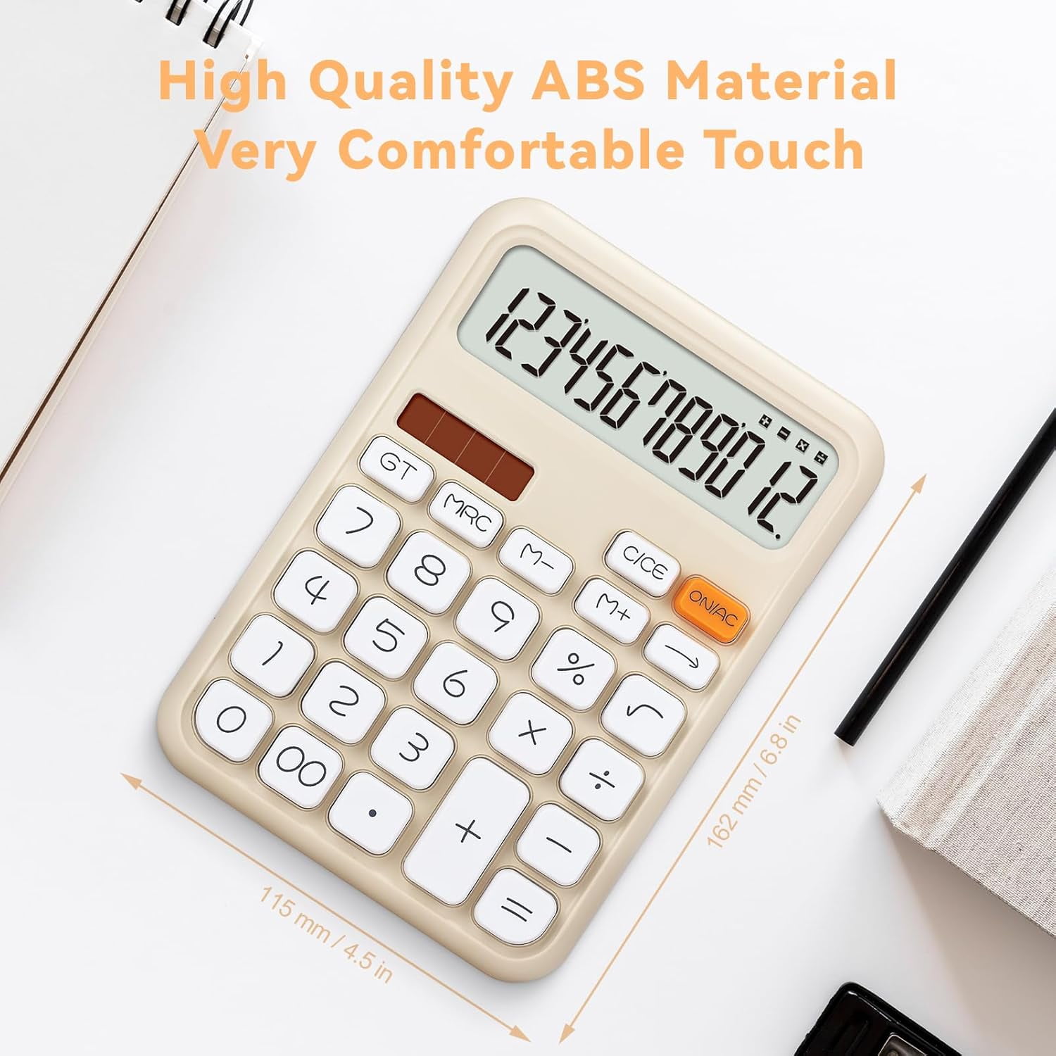 TRH-Pendancy Calculators Desktop, Basic 4 Function Handheld Desk Calculator with Solar Battery ...