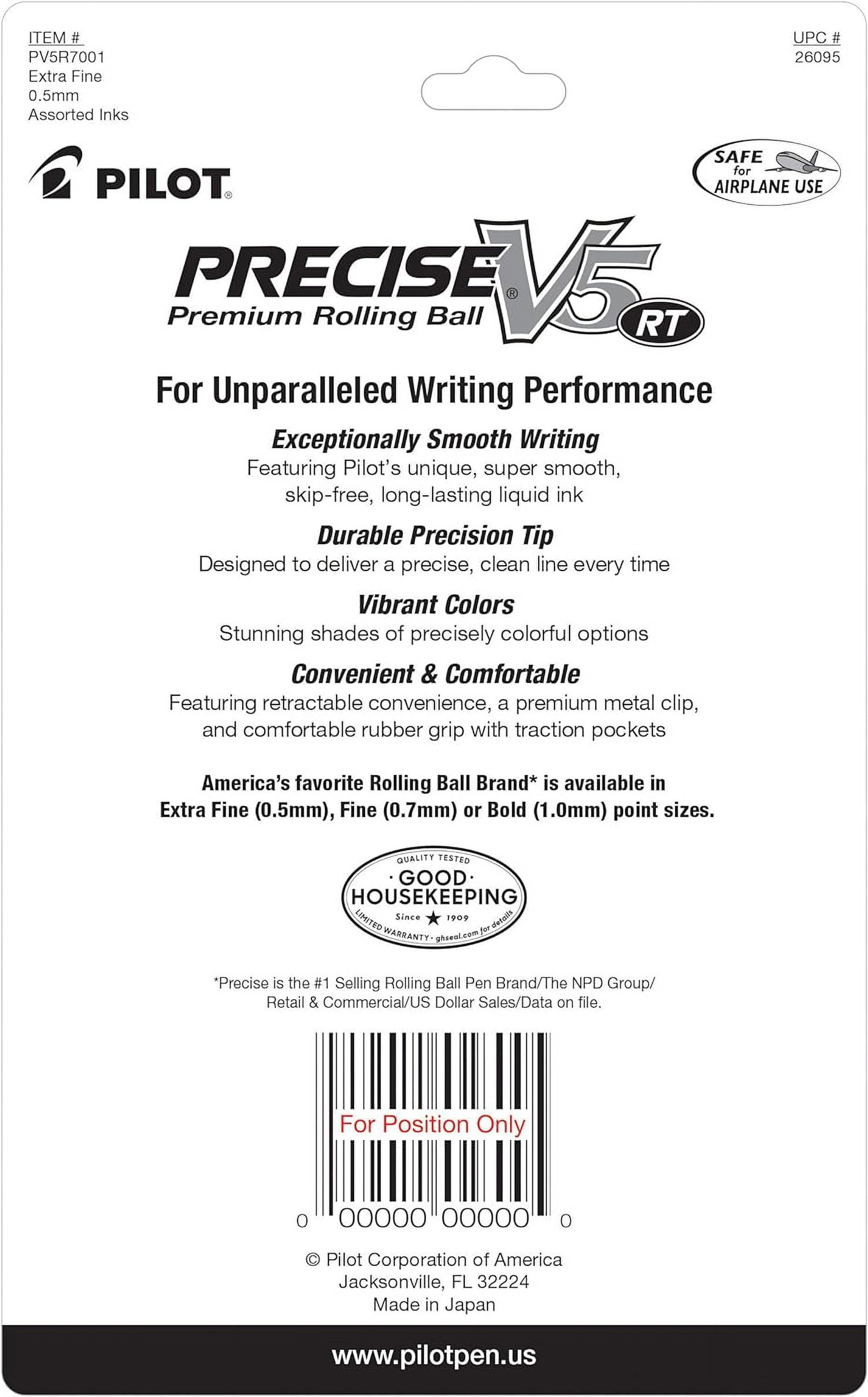 TRH-Pilot, Precise V5 RT Refillable & Retractable Liquid Ink Rolling ...