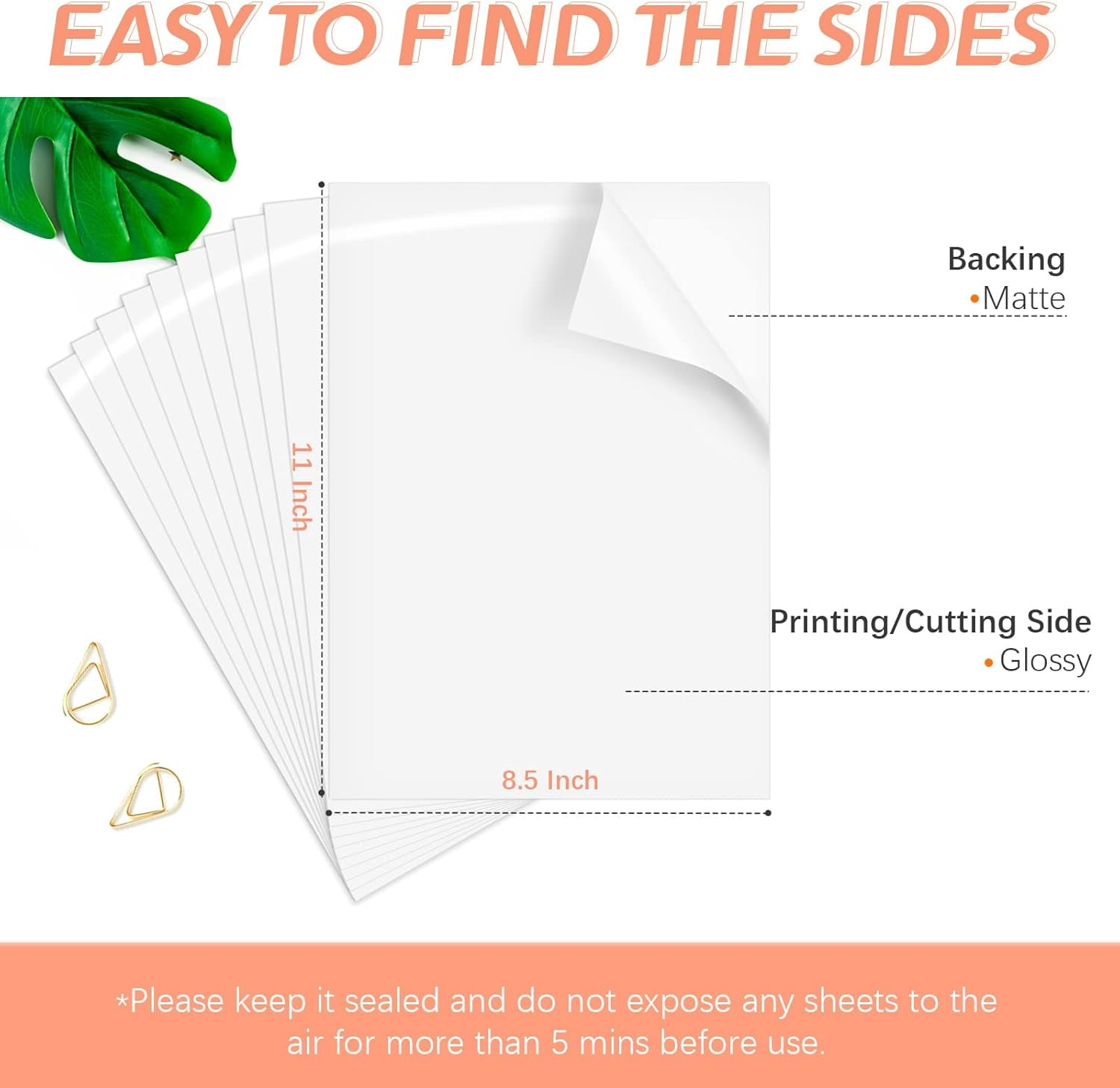TRH-Printable Vinyl for Inkjet & Laser Printer - 10 Sheets 100 g Glossy White Printable Vinyl ...