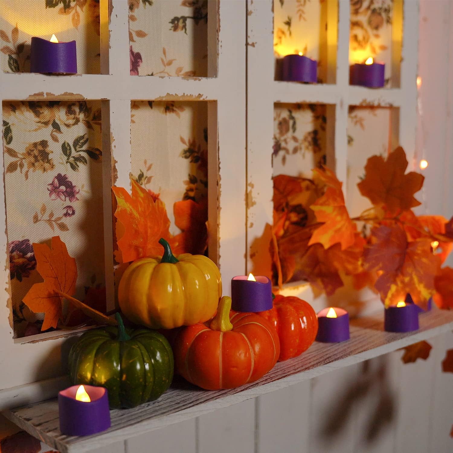 TRH-Purple Tea Lights Candles Battery Operated, 200+Hour Flameless ...