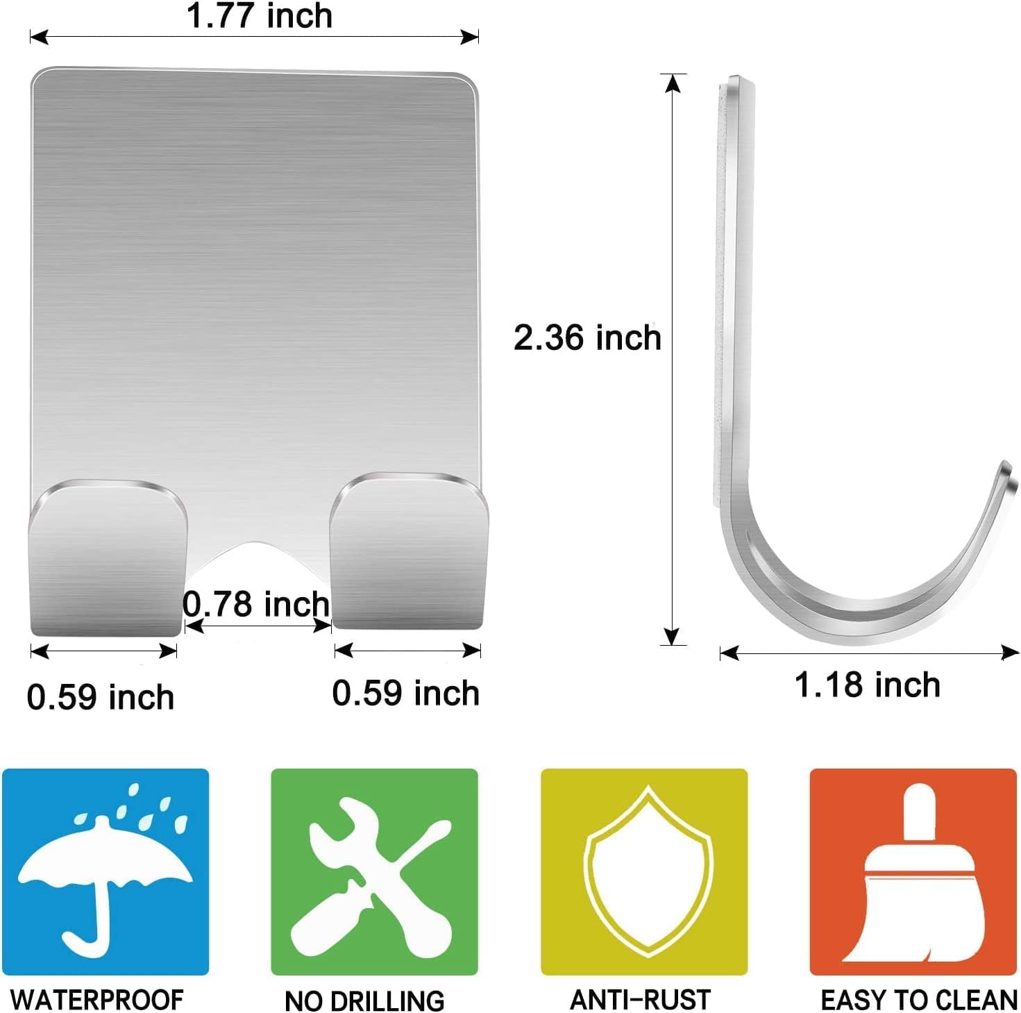 TRH-Razor Holder Shaver Hook Hanger Stand for Shower (6 Pack) Self ...