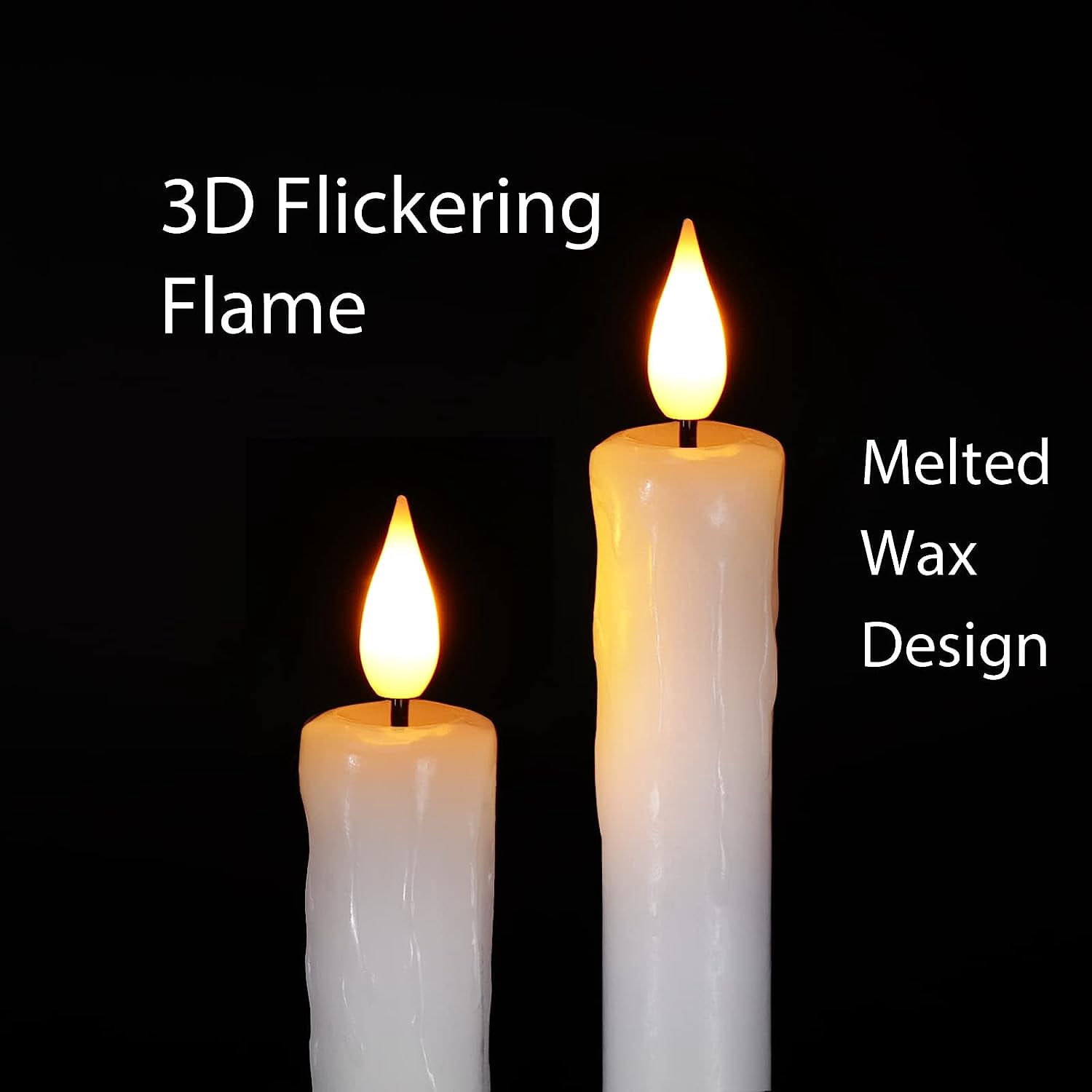 TRH-Real Wax Flameless Taper Candles with Remote Timer, 9.6 Inches ...