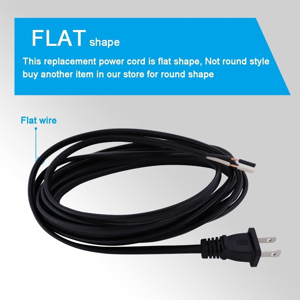 TRH-Replacement Power Cord 2 Prong 12FT 18 AWG Power Cord Pigtail 18 ...