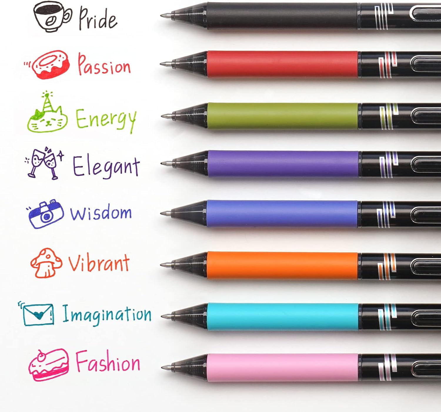 TRH-Retractable Gel Ink Pens: Multi Colored 0.7mm Medium Point Colorful ...